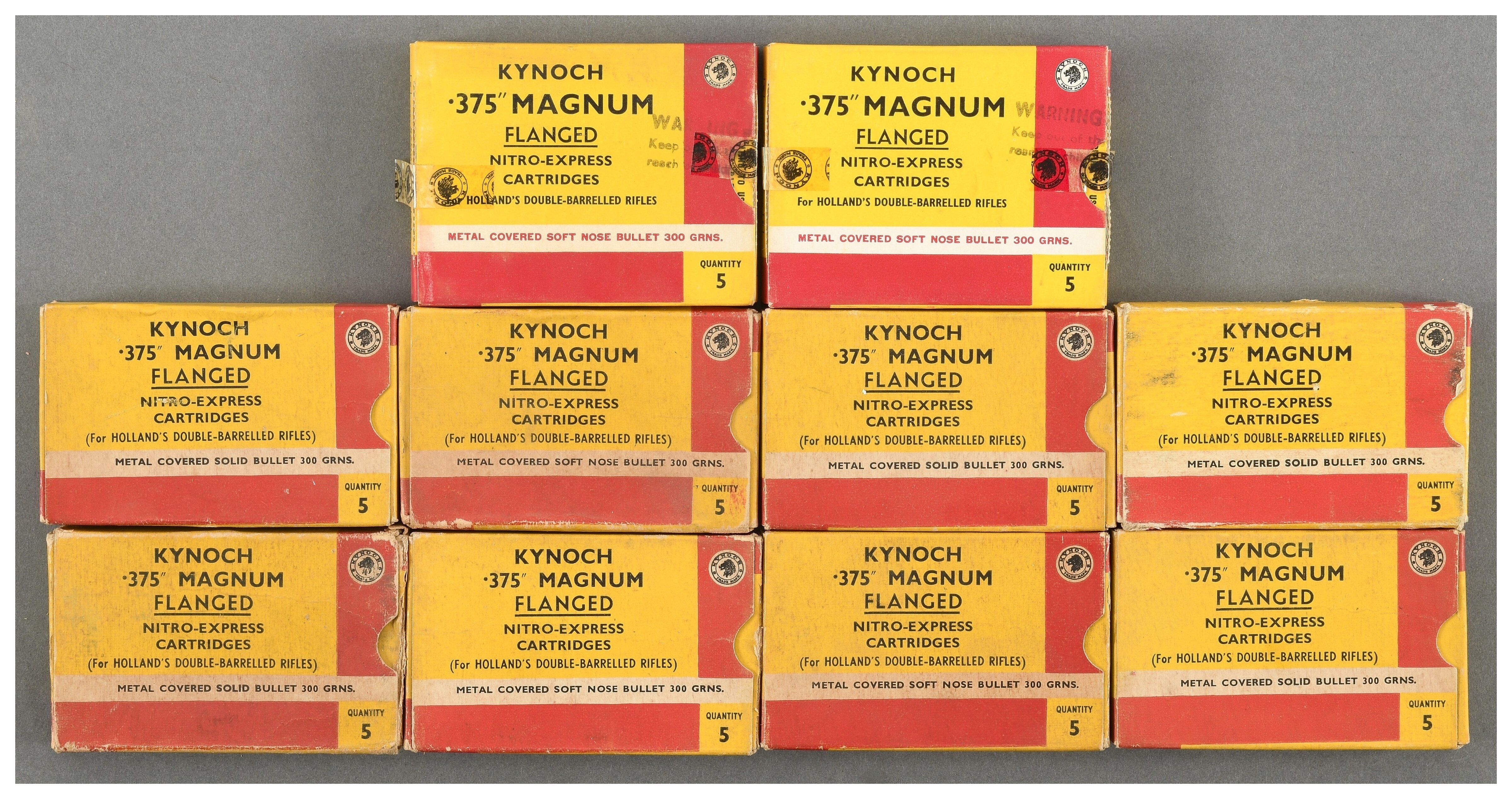 Boxes of .375 Magnum Flanged Nitro Express Cartridges | Rock Island Auction