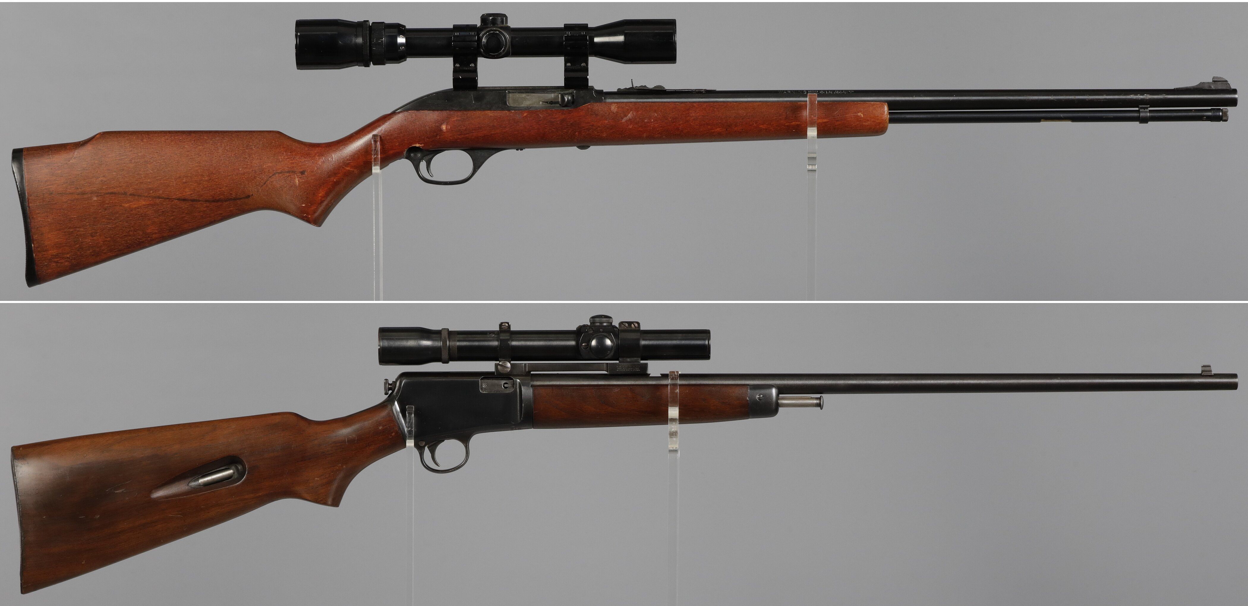 Two American .22 Caliber Semi-Automatic Rifles with Scopes | Rock ...