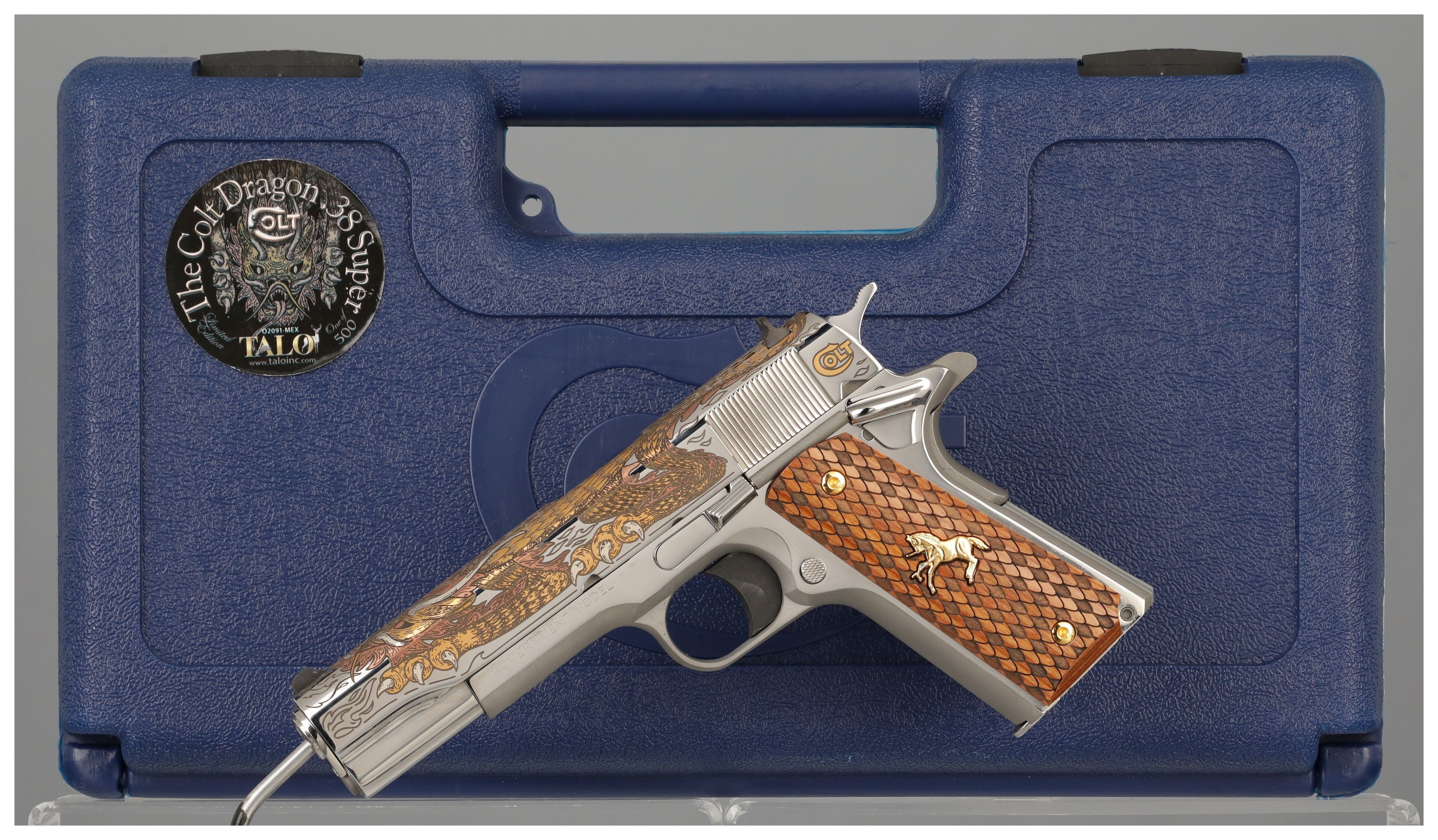 Engraved Colt Government Model Dragon Talo Edition Pistol | Rock Island ...