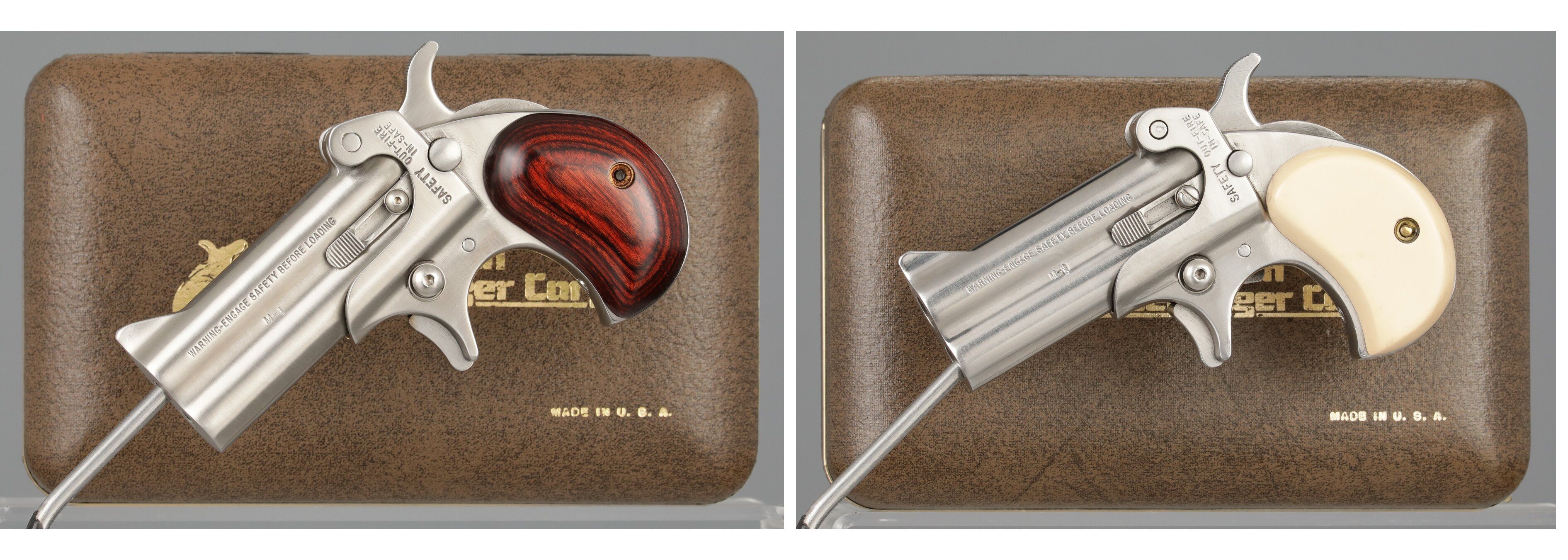 Two American Derringer Corp M-1 Derringers with Cases | Rock Island Auction