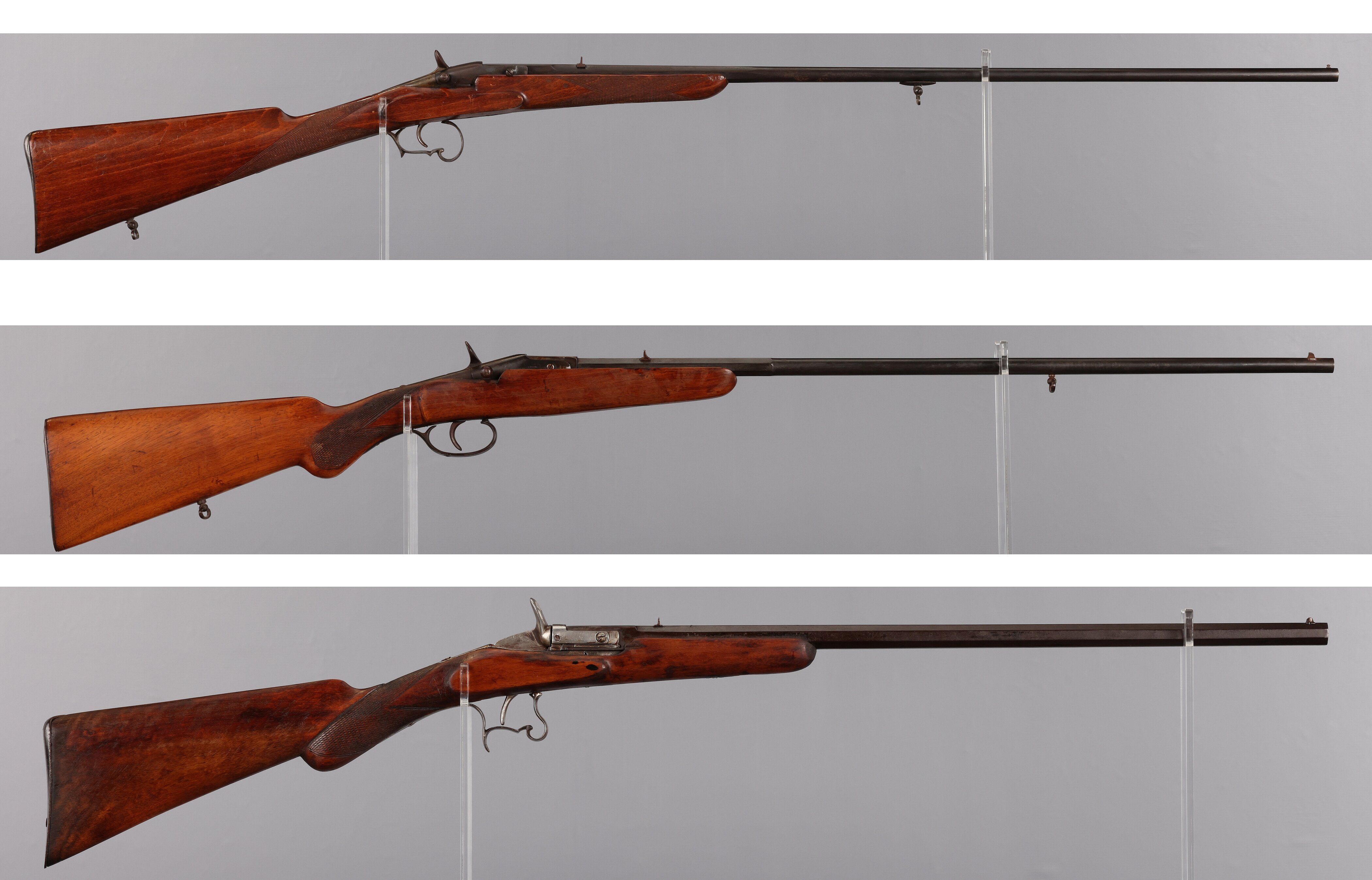 Three Antique Belgian Flobert Single Shot Long Guns | Rock Island Auction