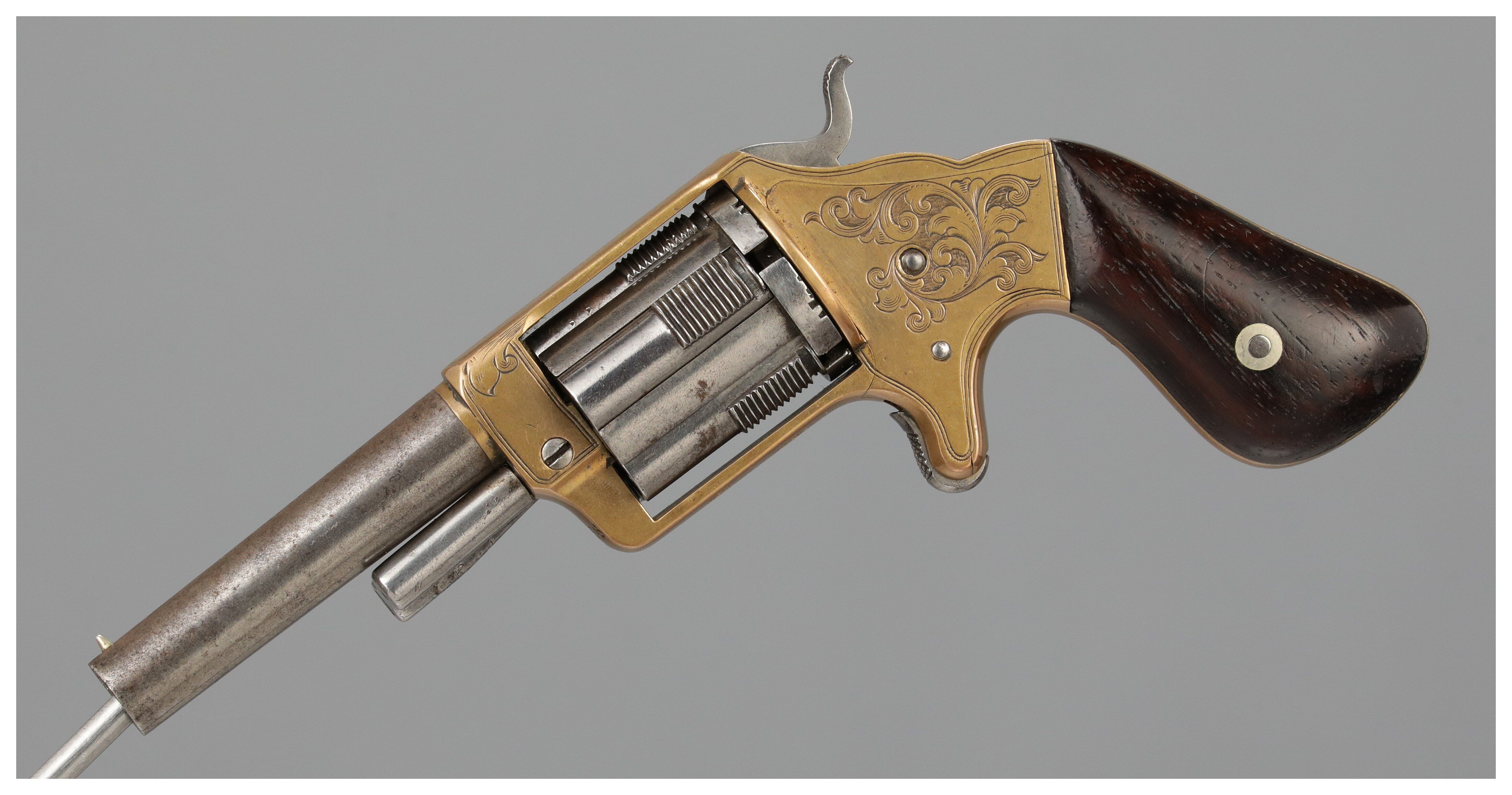 Engraved Brooklyn Arms Co. Slocum Sliding Chamber Revolver | Rock ...