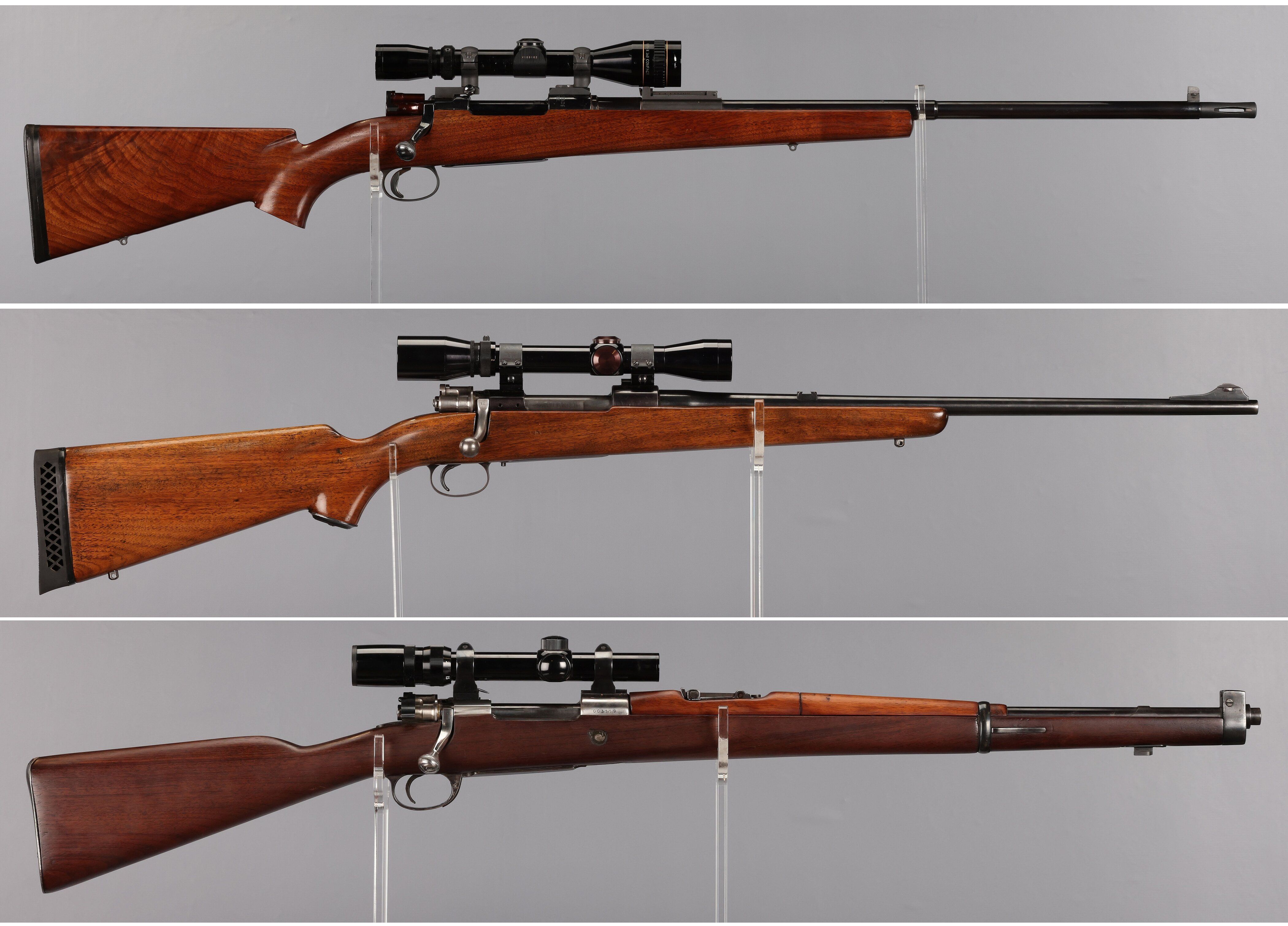 Three Bolt Action Rifles with Scopes | Rock Island Auction