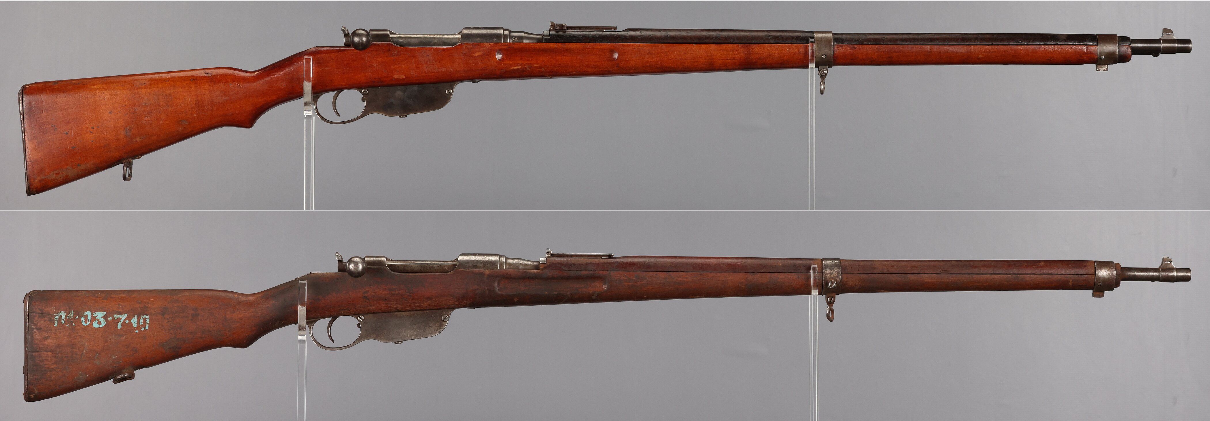 Two Austrian Steyr M.95 Straight Pull Bolt Action Rifles | Rock Island ...