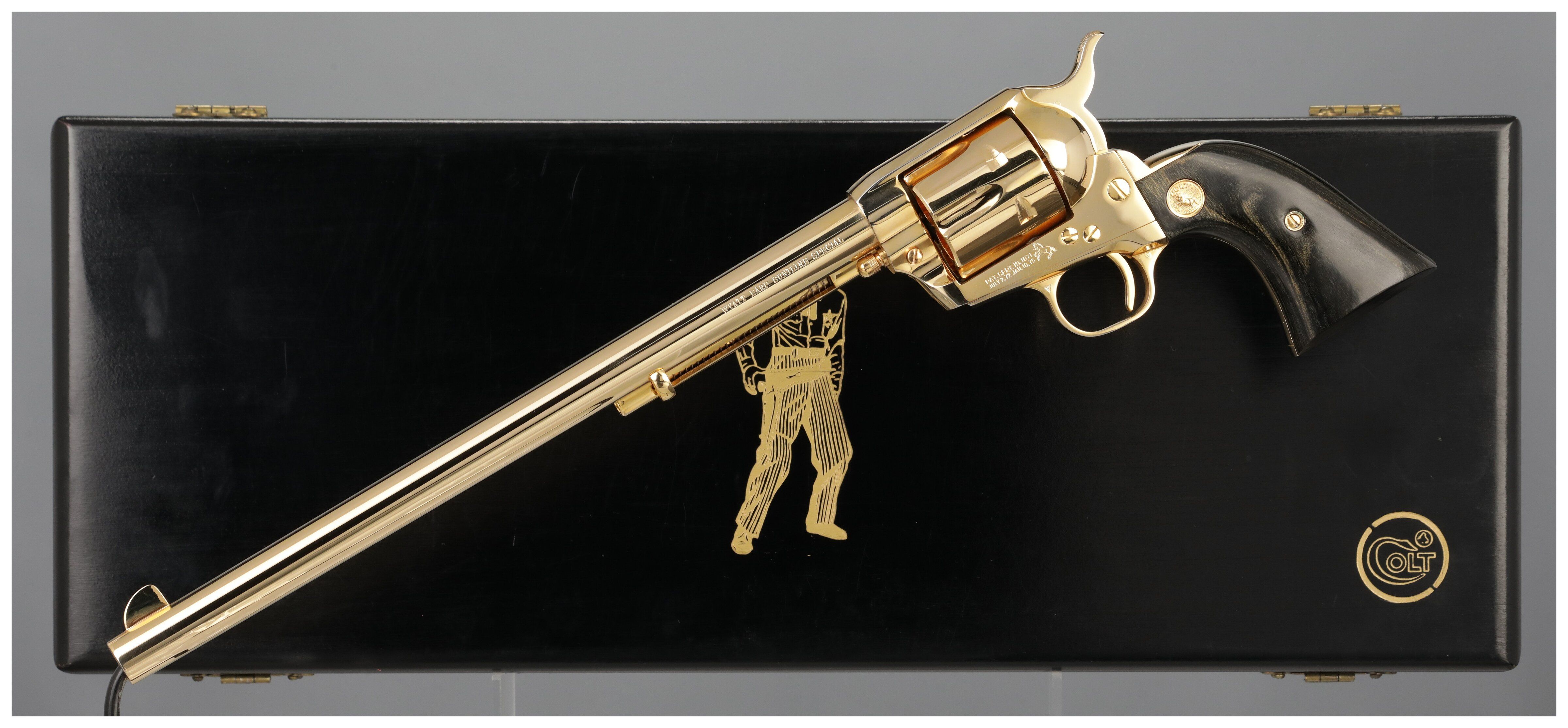 Gold Colt Wyatt Earp Buntline Special Commemorative Revolver | Rock ...