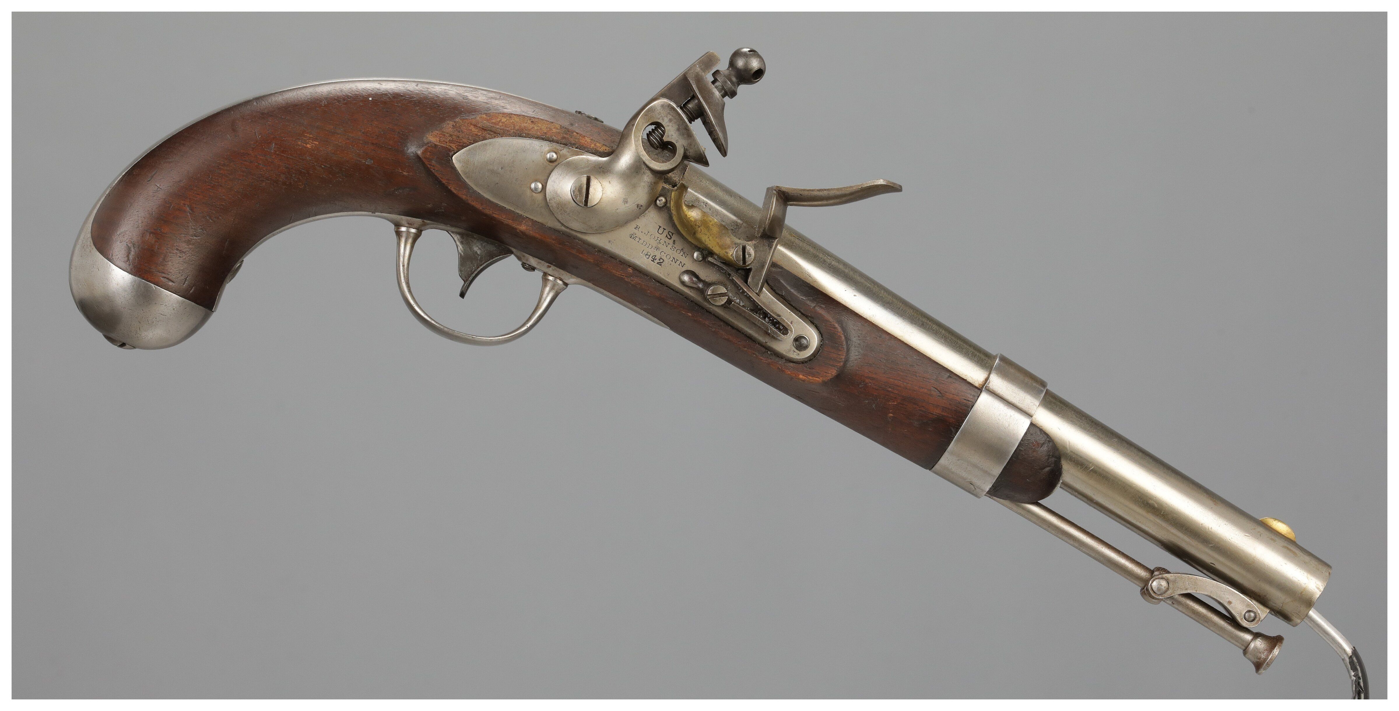 U.S. R. Johnson Model 1836 Flintlock Pistol | Rock Island Auction