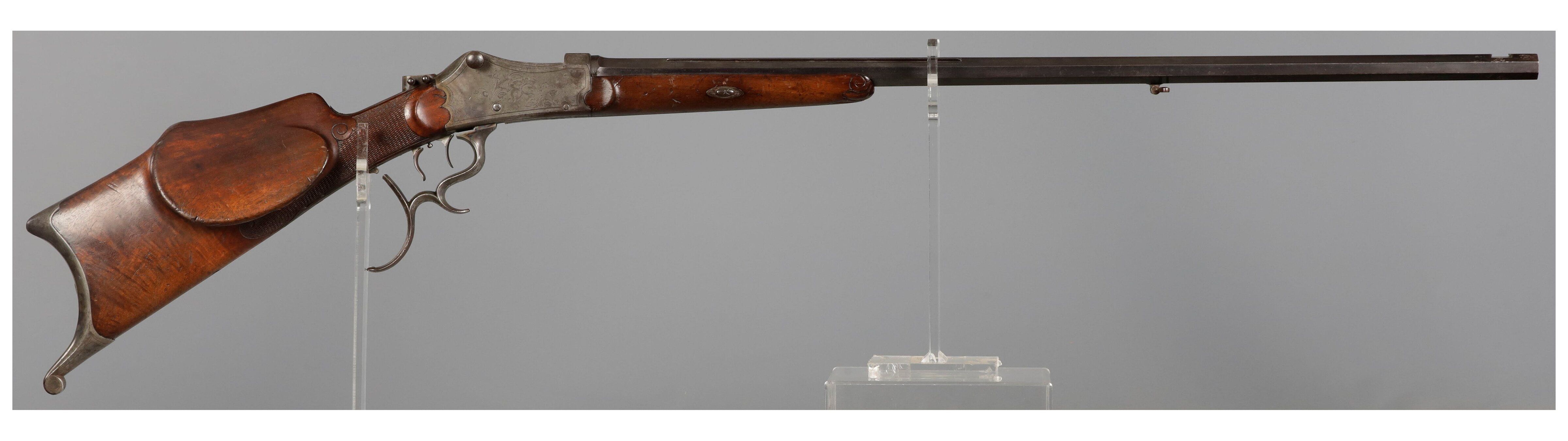 Engraved Emil Pachmayr Left Handed Single Shot Schuetzen Rifle | Rock ...