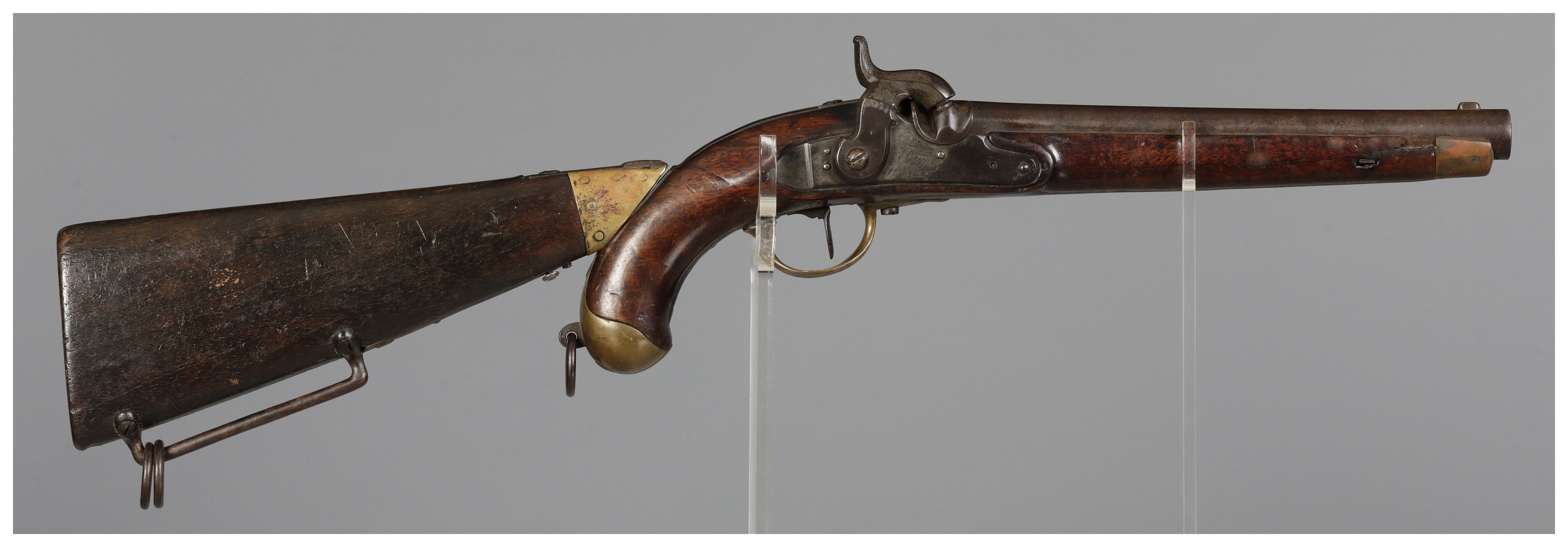 German Crause Percussion Pistol Carbine with Stock | Rock Island Auction