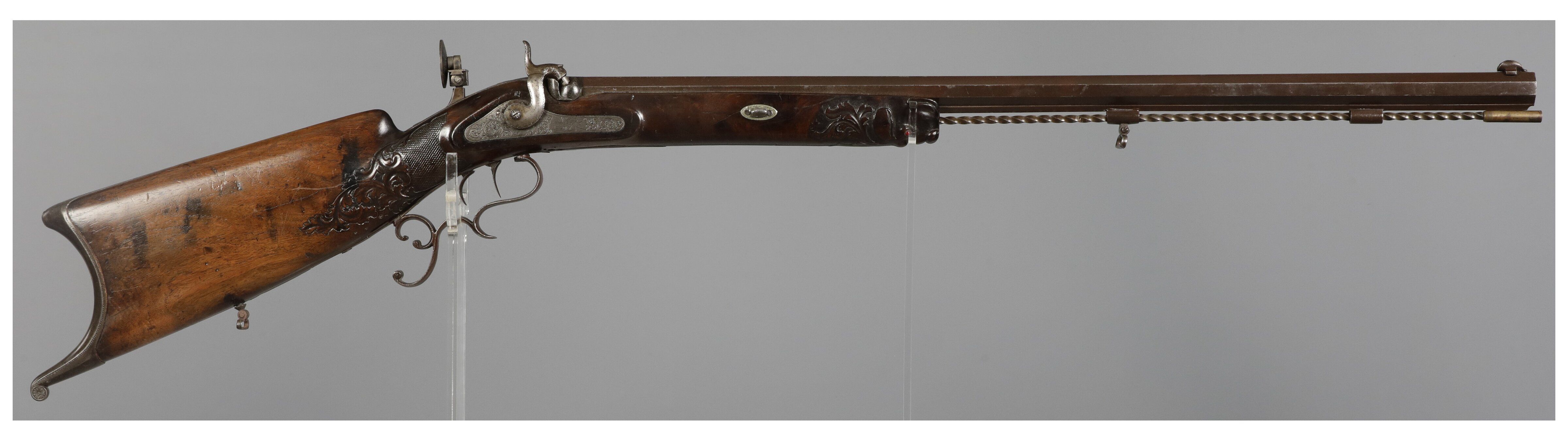 Engraved European Percussion Rifle with Carved Stock | Rock Island Auction