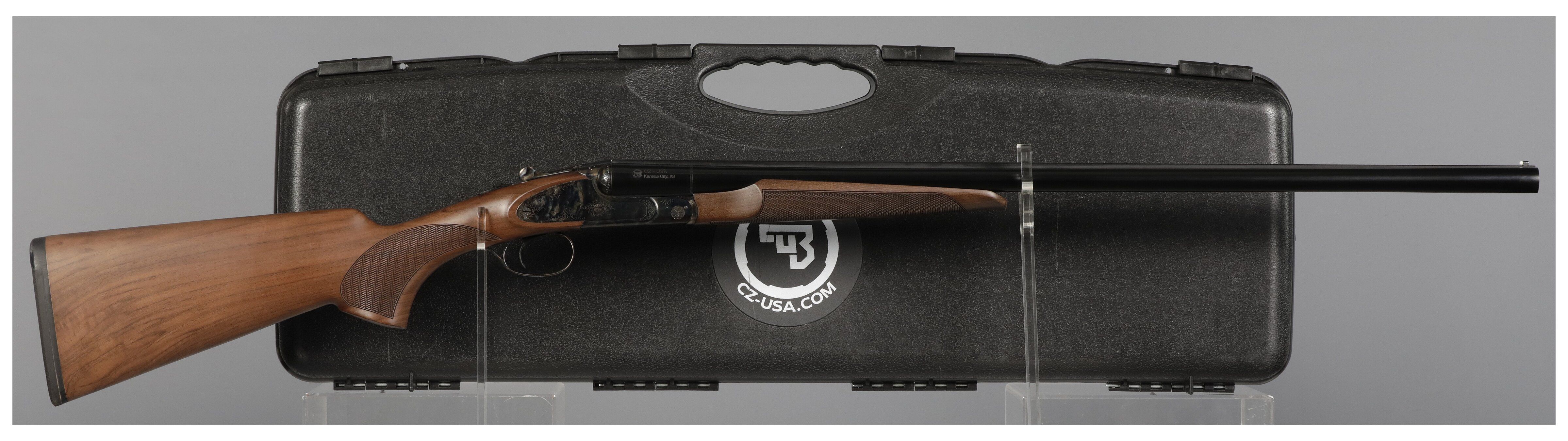 Engraved CZ/Huglu Sharp-Tail Double Barrel Shotgun with Case | Rock ...