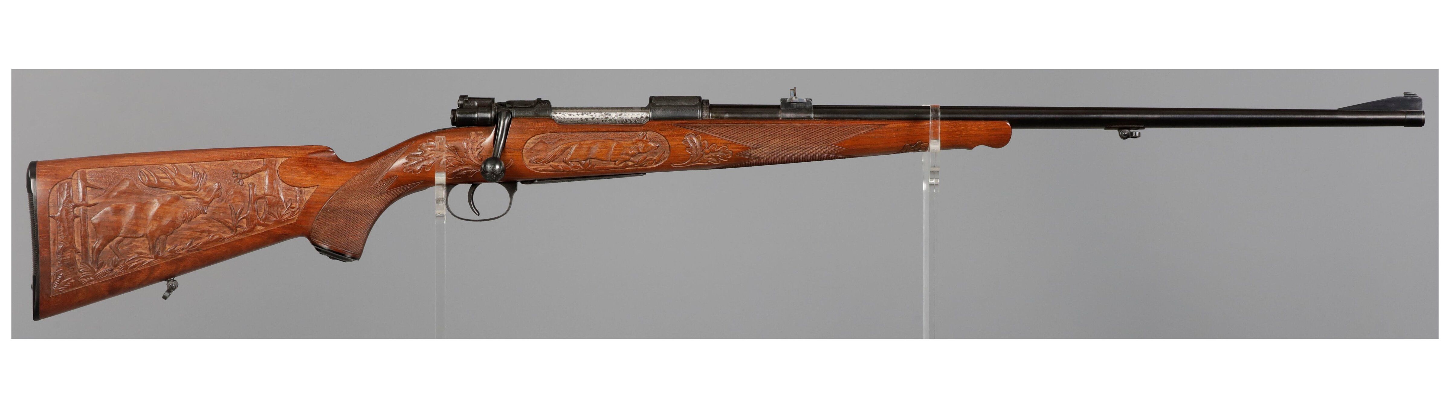 Engraved Heym Mauser Action Sporting Rifle with Carved Stock | Rock ...