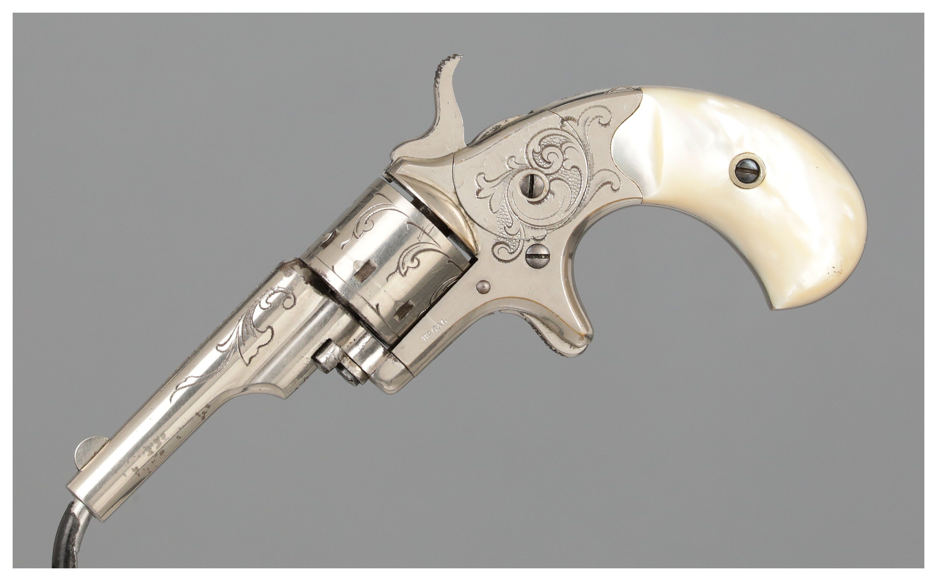 Factory Engraved Colt Open Top Pocket Revolver with Pearl Grips | Rock ...