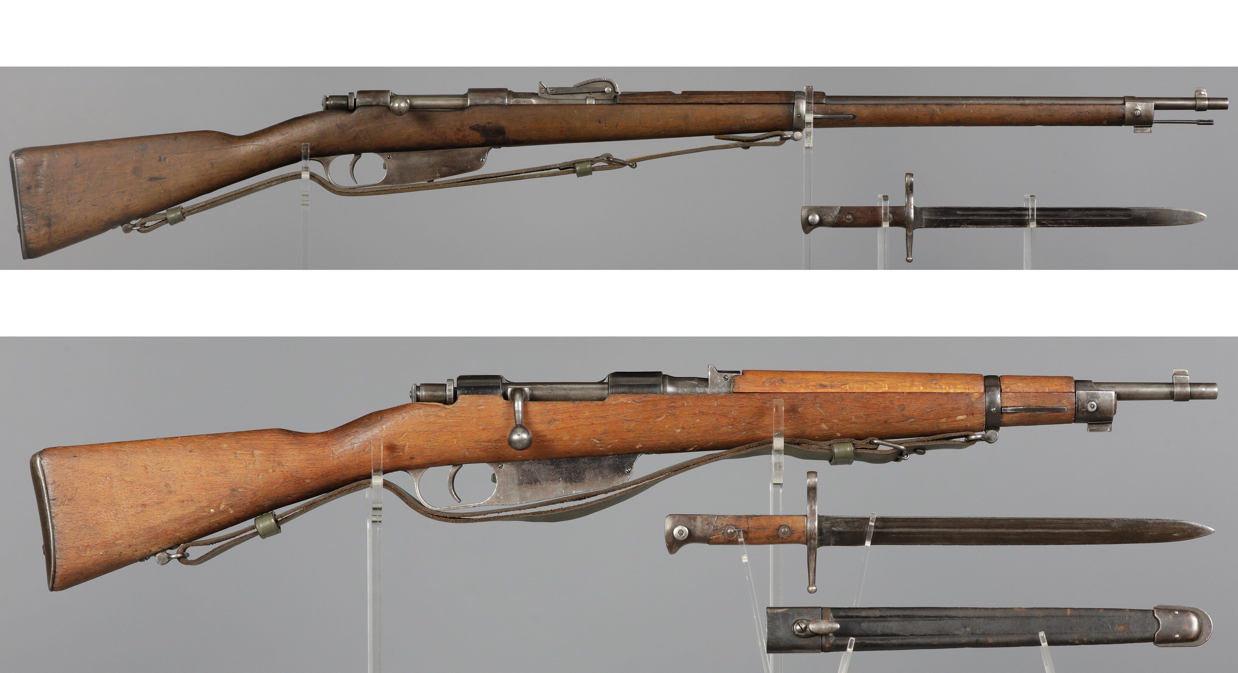 Two Italian Carcano Bolt Action Rifles with Bayonets | Rock Island Auction