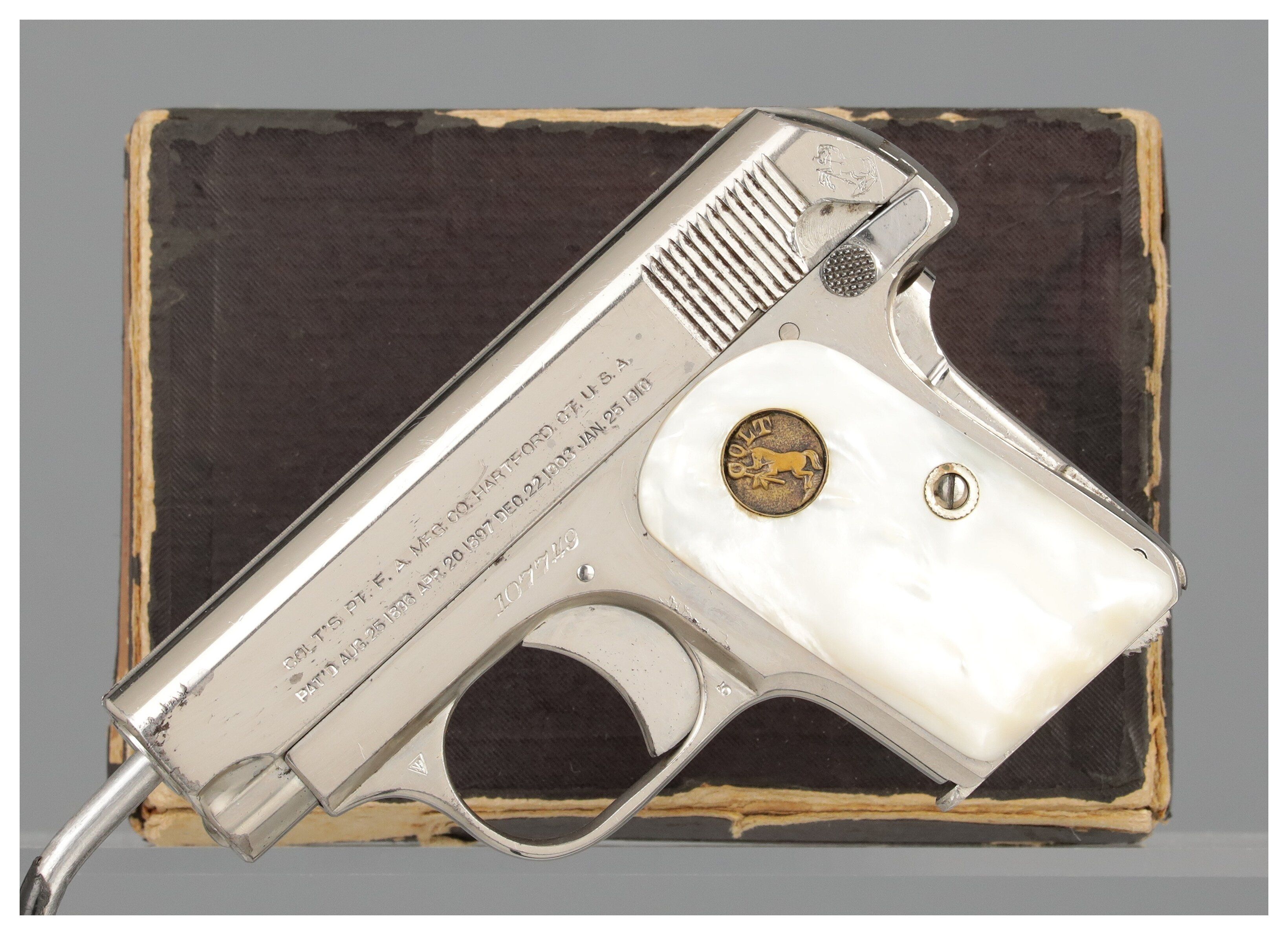 Colt Model 1908 Vest Pocket Pistol with Pearl Grips and Box | Rock ...