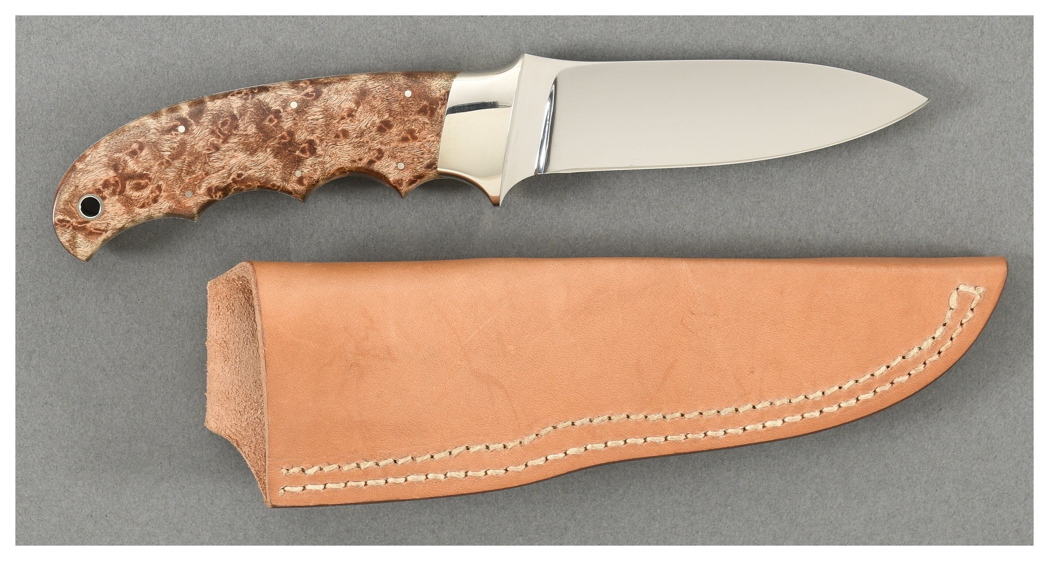 C.R. Sigman Drop Point Hunter Knife with Sheath | Rock Island Auction