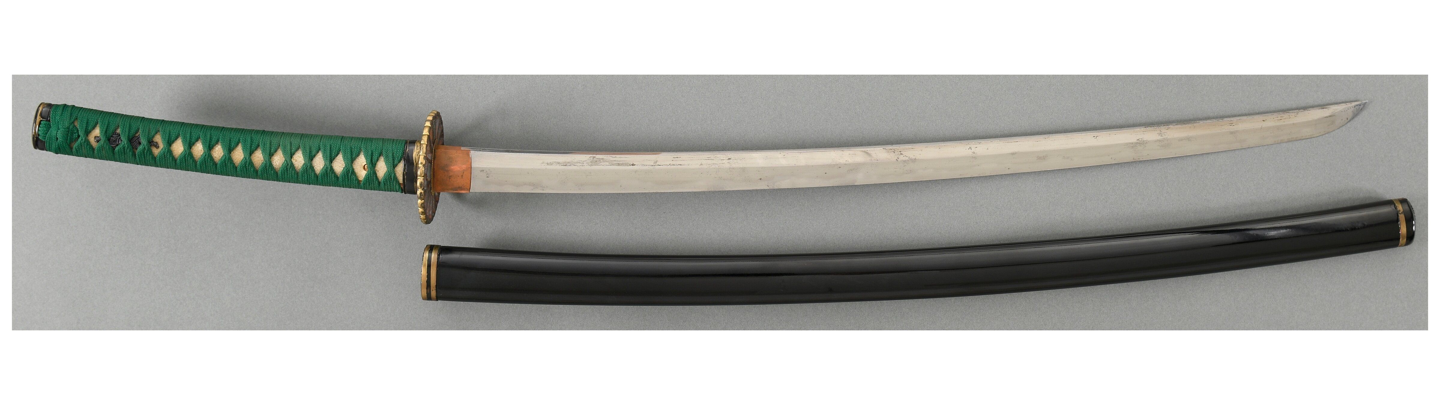 Signed Japanese Katana Length Sword with Scabbard | Rock Island Auction