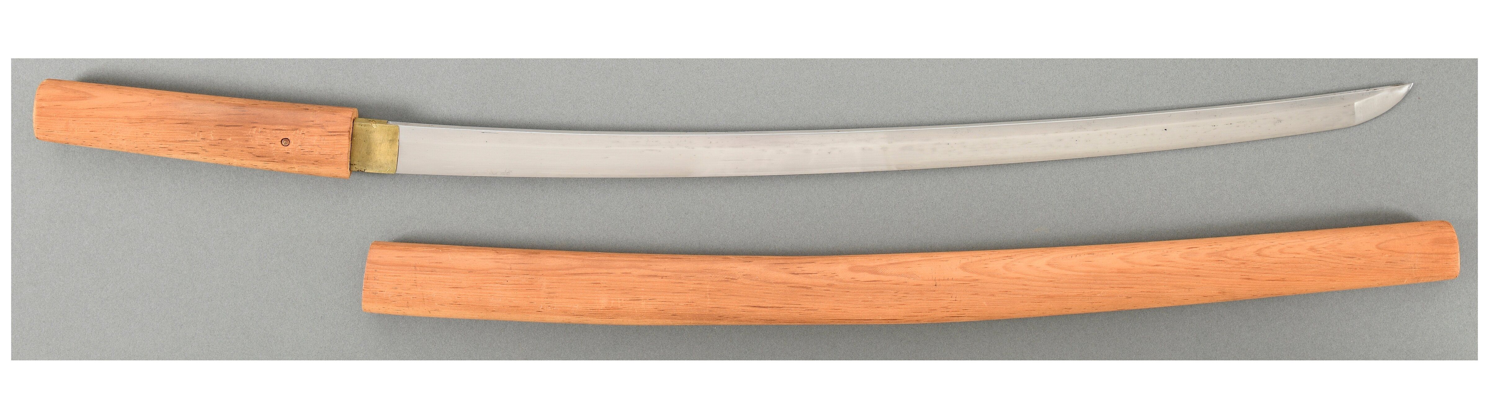 Signed Japanese Katana Length Blade with Shirasaya Fittings | Rock ...