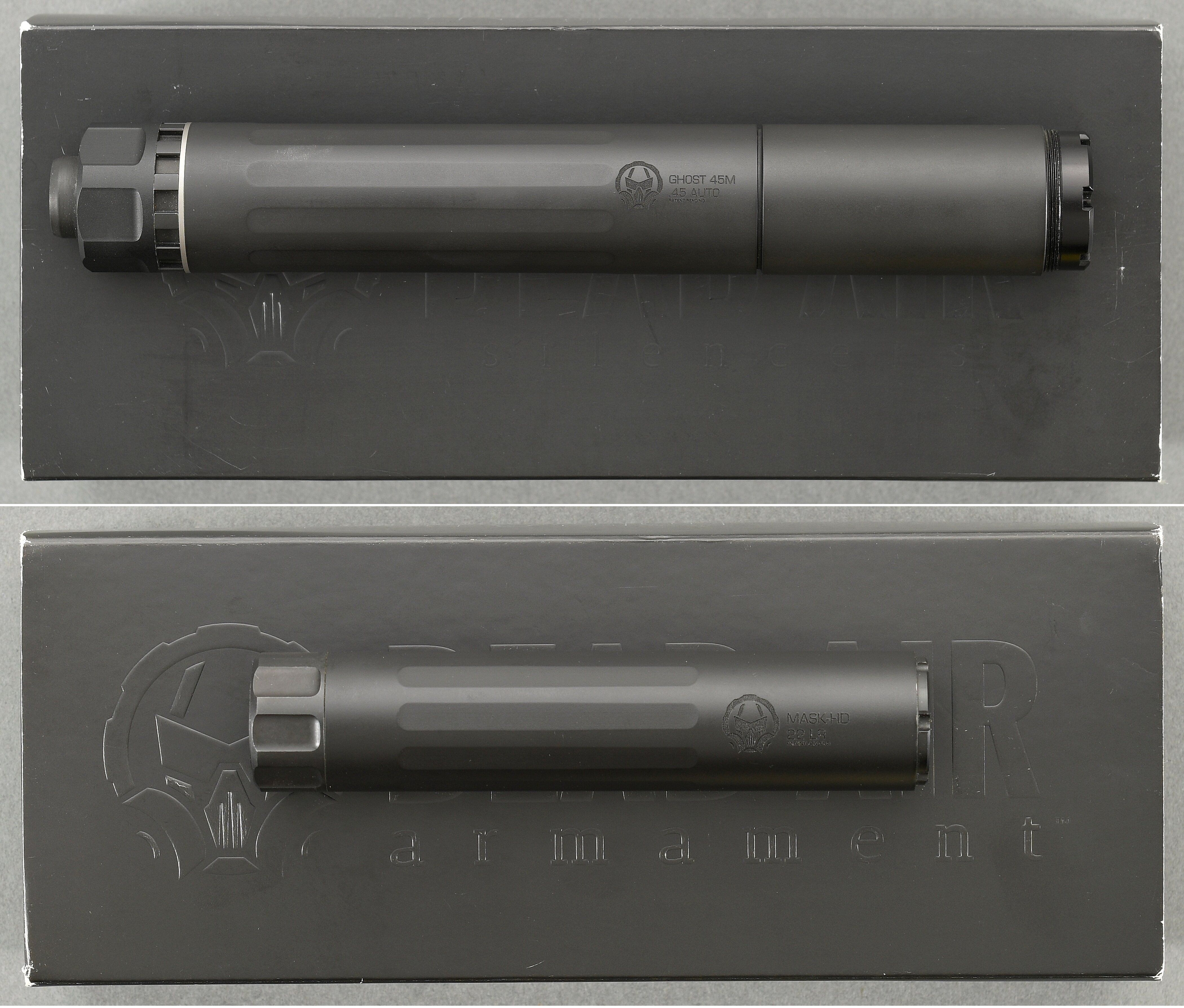 Two Dead Air Class III/NFA Silencers with Boxes | Rock Island Auction