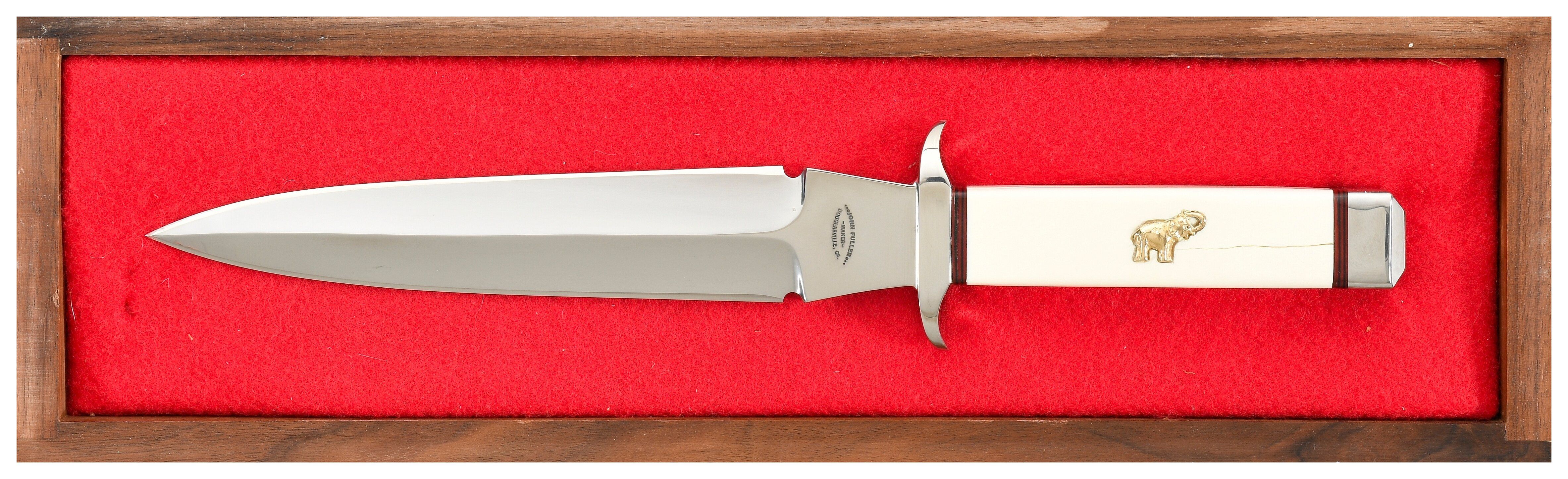 Cased John Fuller Custom Dagger with Ivory Grips | Rock Island Auction