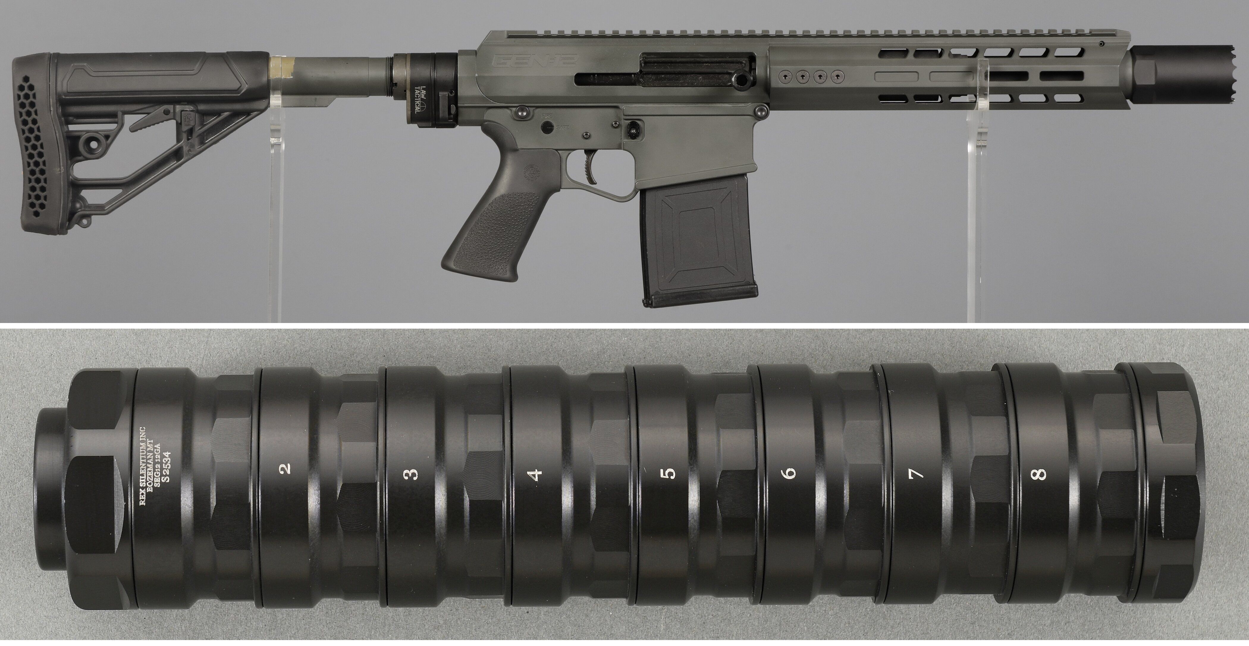 Genesis Arms Gen-12 SBS with Rex Silentium SEG12 Silencer | Rock Island ...