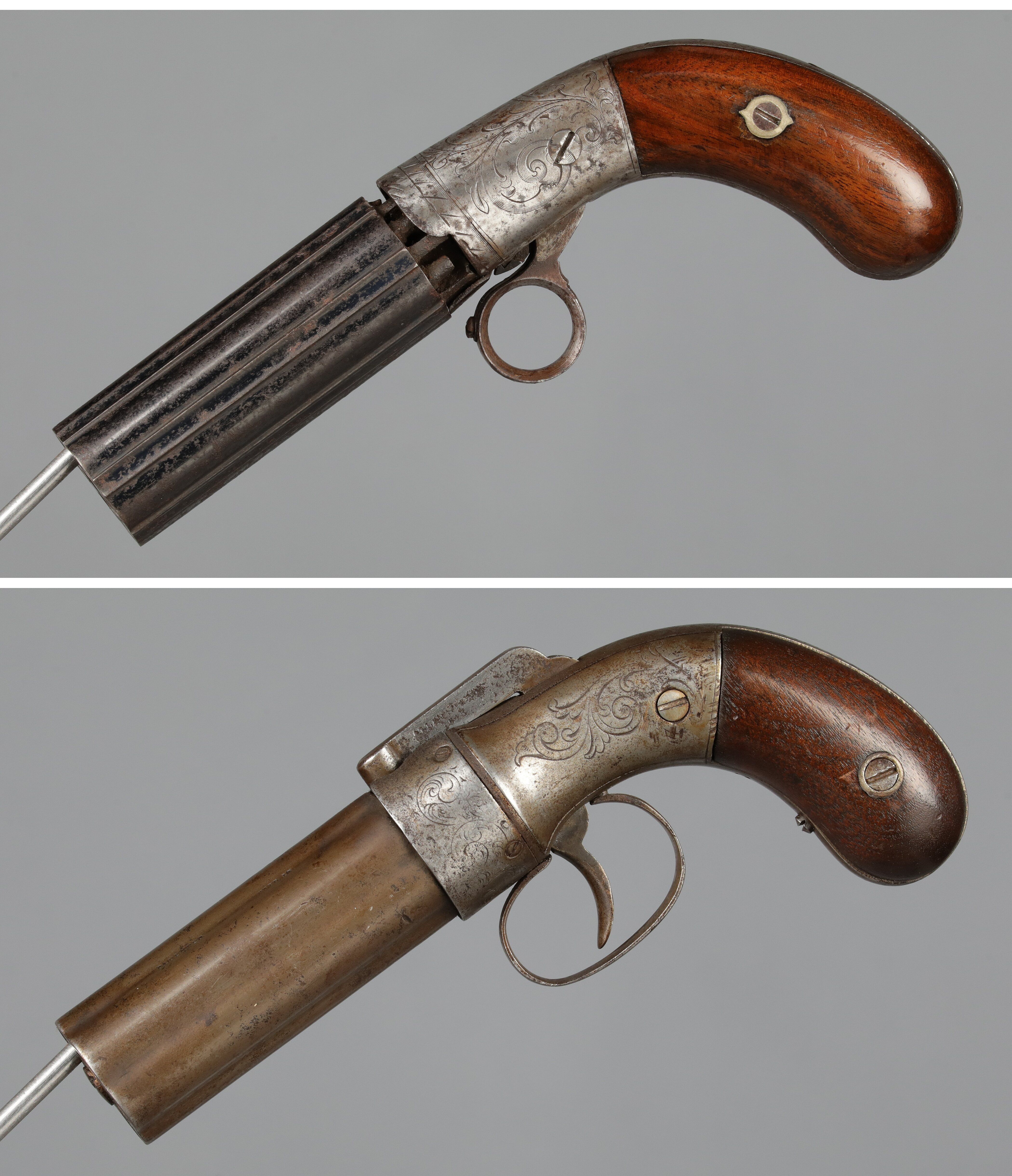 Two Engraved American Percussion Pepperboxes | Rock Island Auction