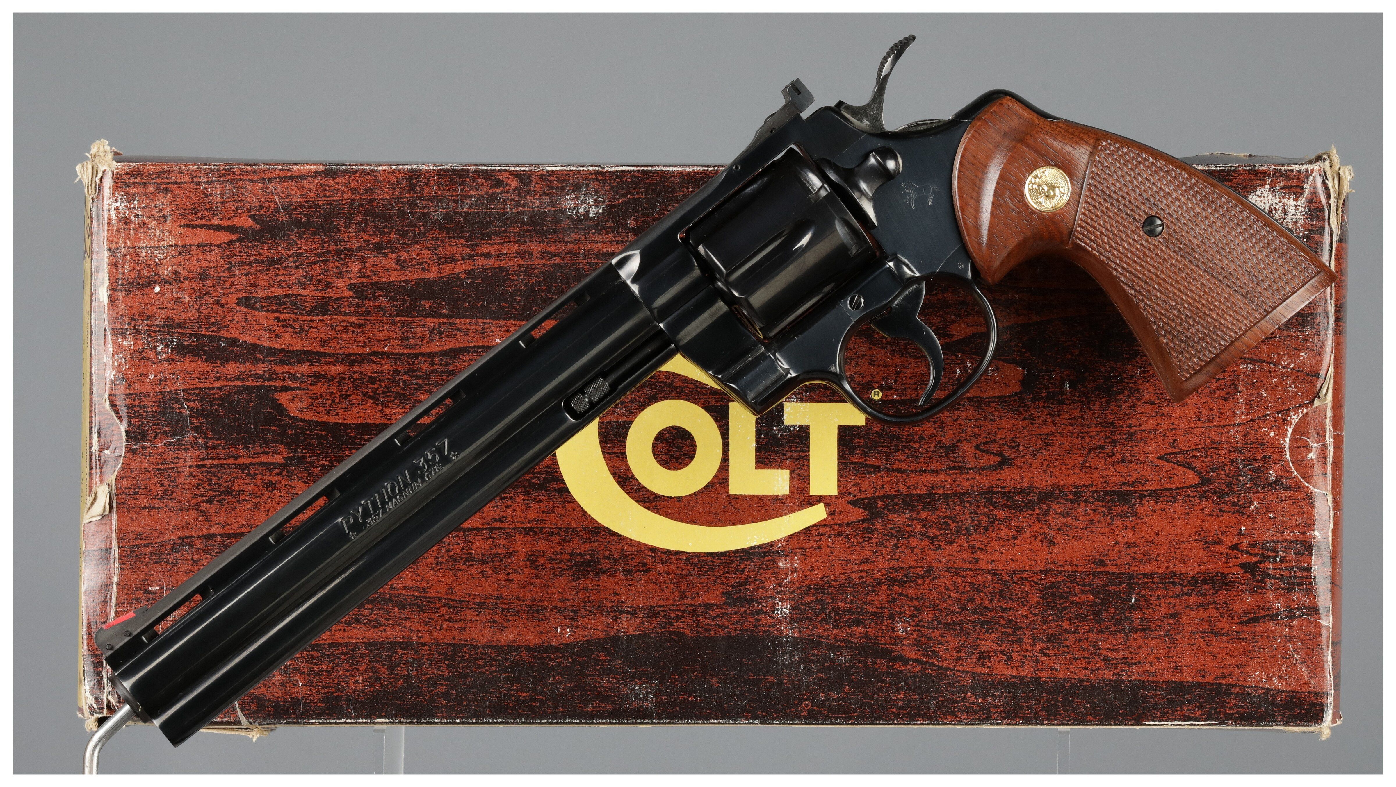Colt Python Revolver with Eight Inch Barrel and Original Box | Rock ...