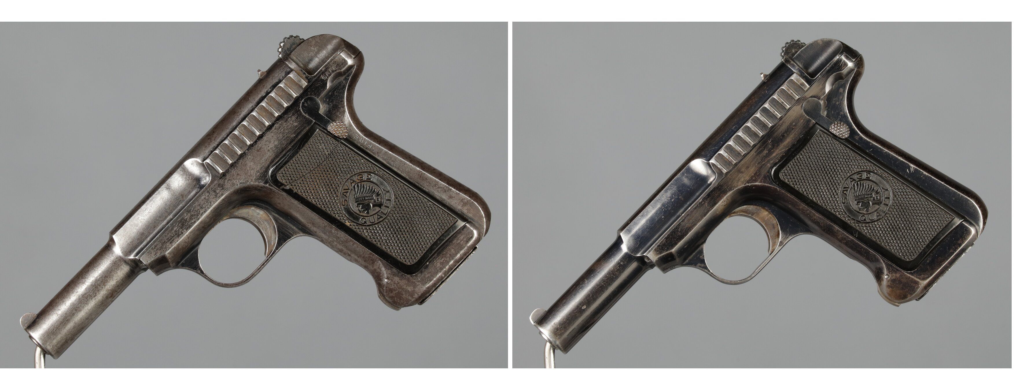 Two Savage Arms Model 1907 Pocket Pistols with Holsters | Rock Island ...
