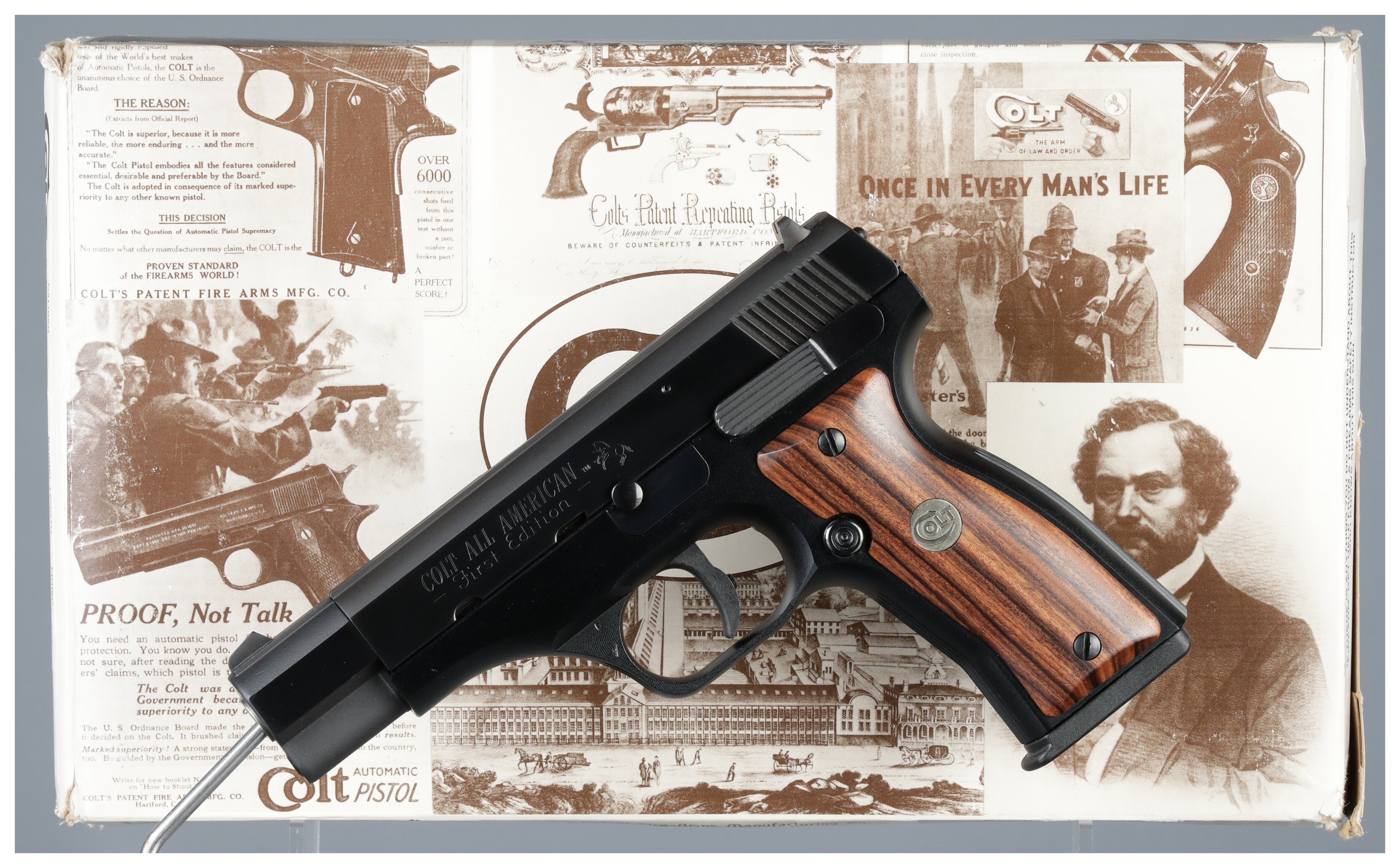 Colt All American First Edition Model 2000 Pistol with Box, Case | Rock ...