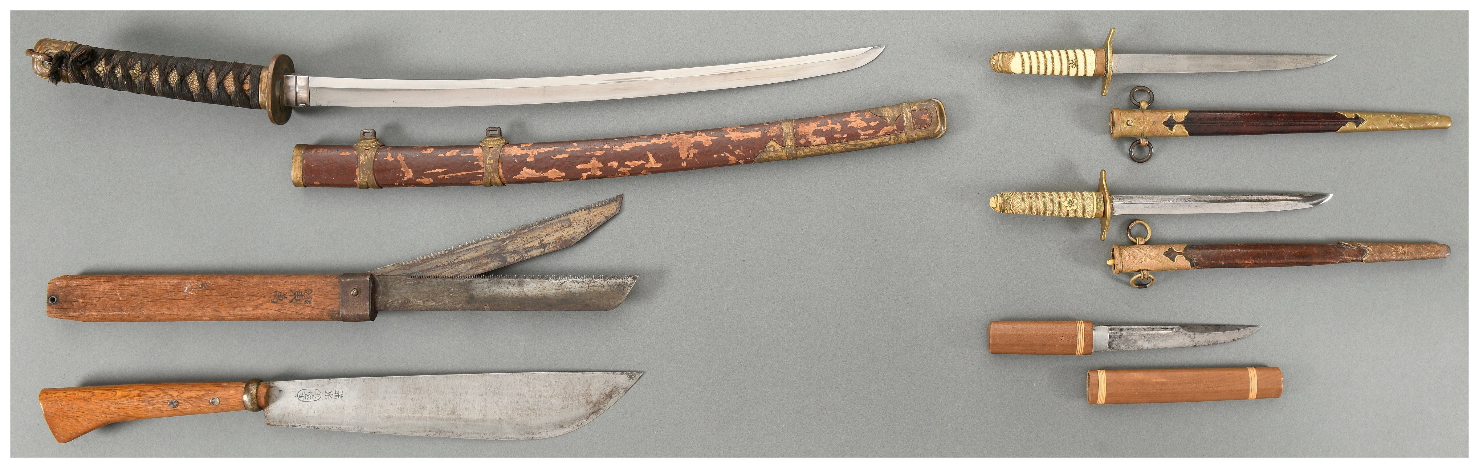 Grouping of Six Asian Edged Weapons | Rock Island Auction