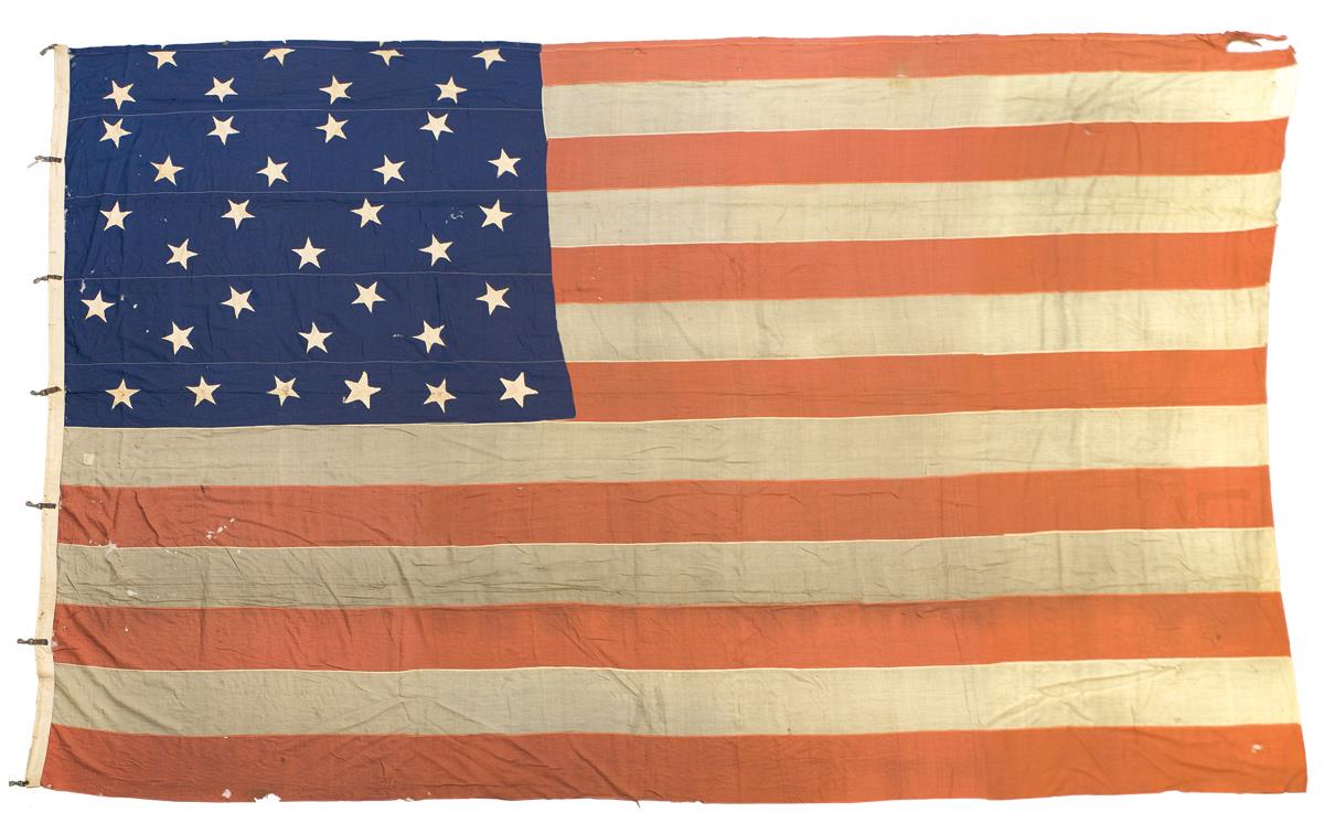 Large Documented Historic U.S Garrison Flag Flown at the Lincoln | Rock ...