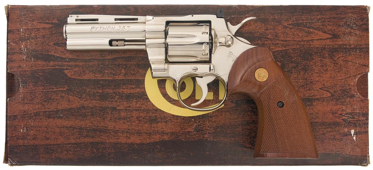 Colt Python Nickel 4 inch barrel 357 - Price $1955.00 | Rock Island Auction