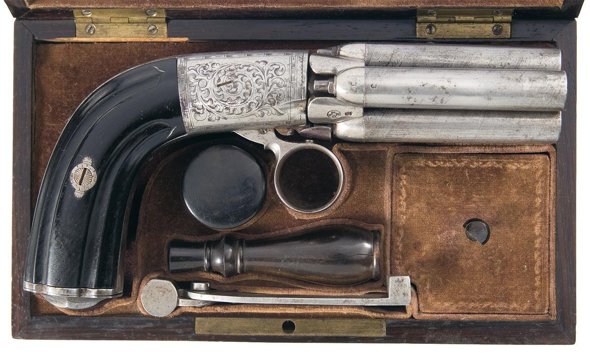 Mariette Brevette Pepperbox Pistol 38 Percussion | Rock Island Auction