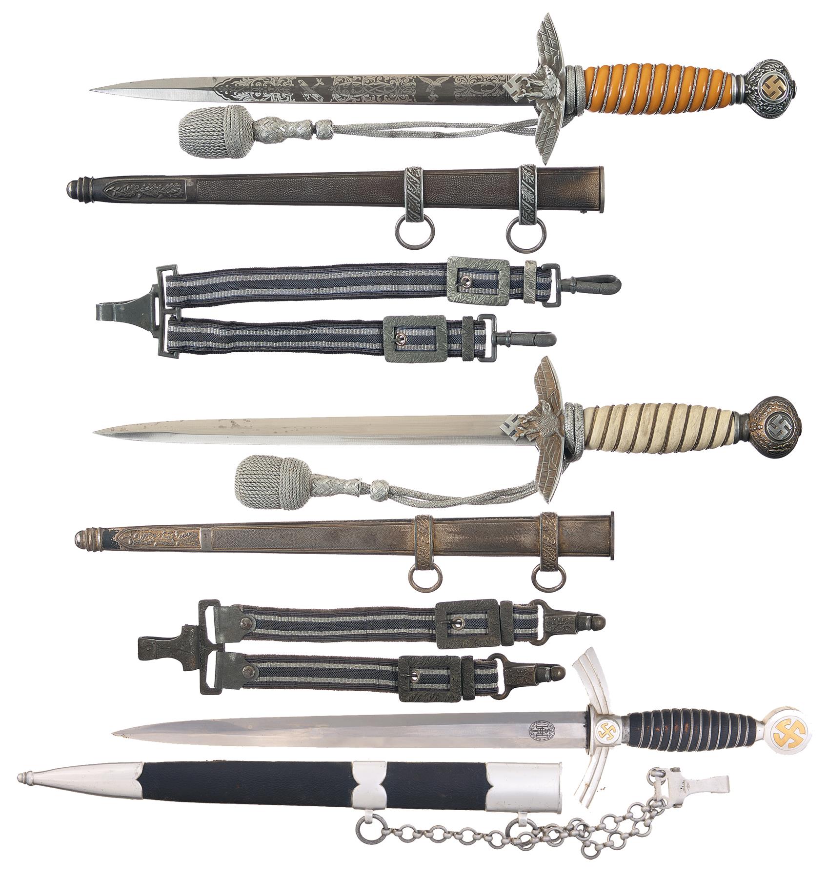 Three Luftwaffe Daggers with Sheaths and Hangers | Rock Island Auction