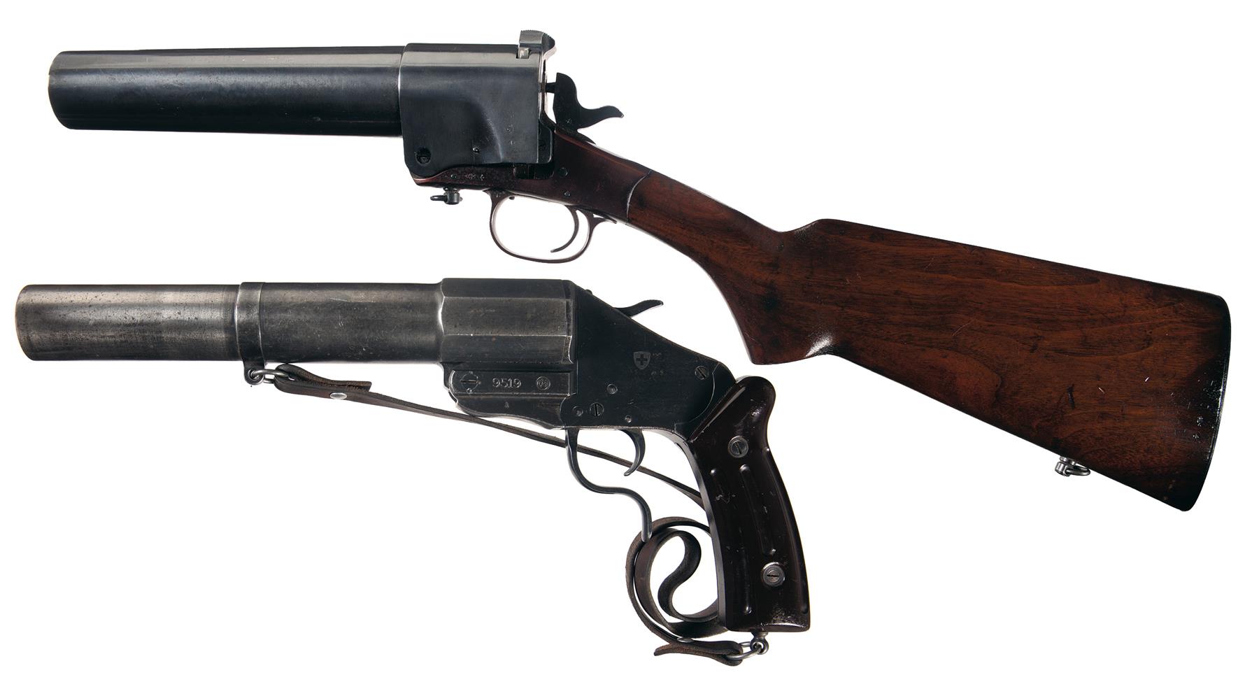 One Flare Gun and a Tear Gas Launcher -A) Harrington & Richardso | Rock ...