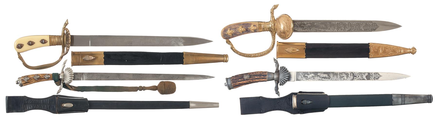 Grouping of Three German Forest Service Knives and One Nazi Nati | Rock ...