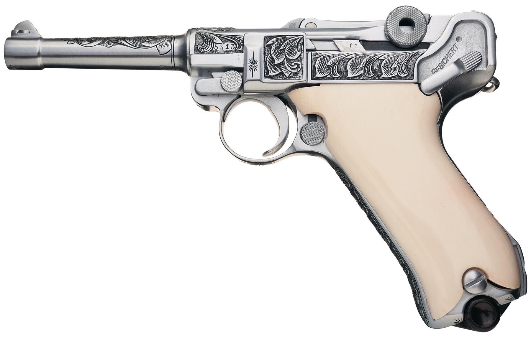 Custom Engraved Erfurt Luger with Ivory Grips | Rock Island Auction