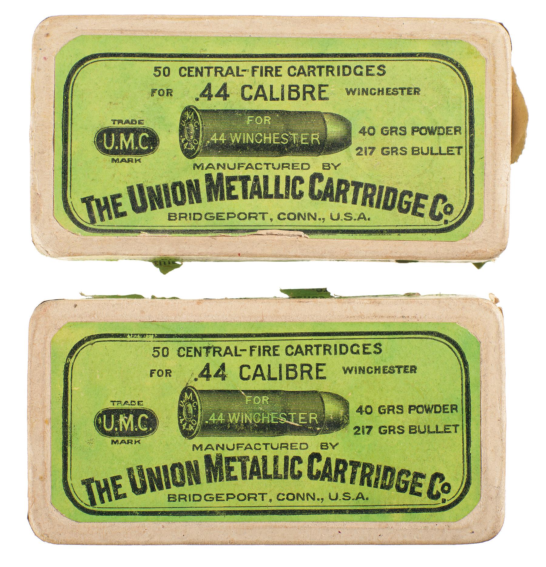 Two Boxes of U.M.C. 44 Caliber Cartridges for Winchester Rifles | Rock ...