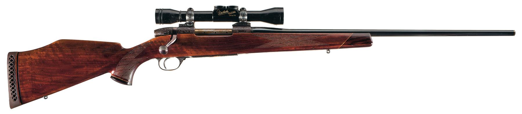 Engraved Weatherby Mark V Bolt Action Rifle with Scope | Rock Island ...