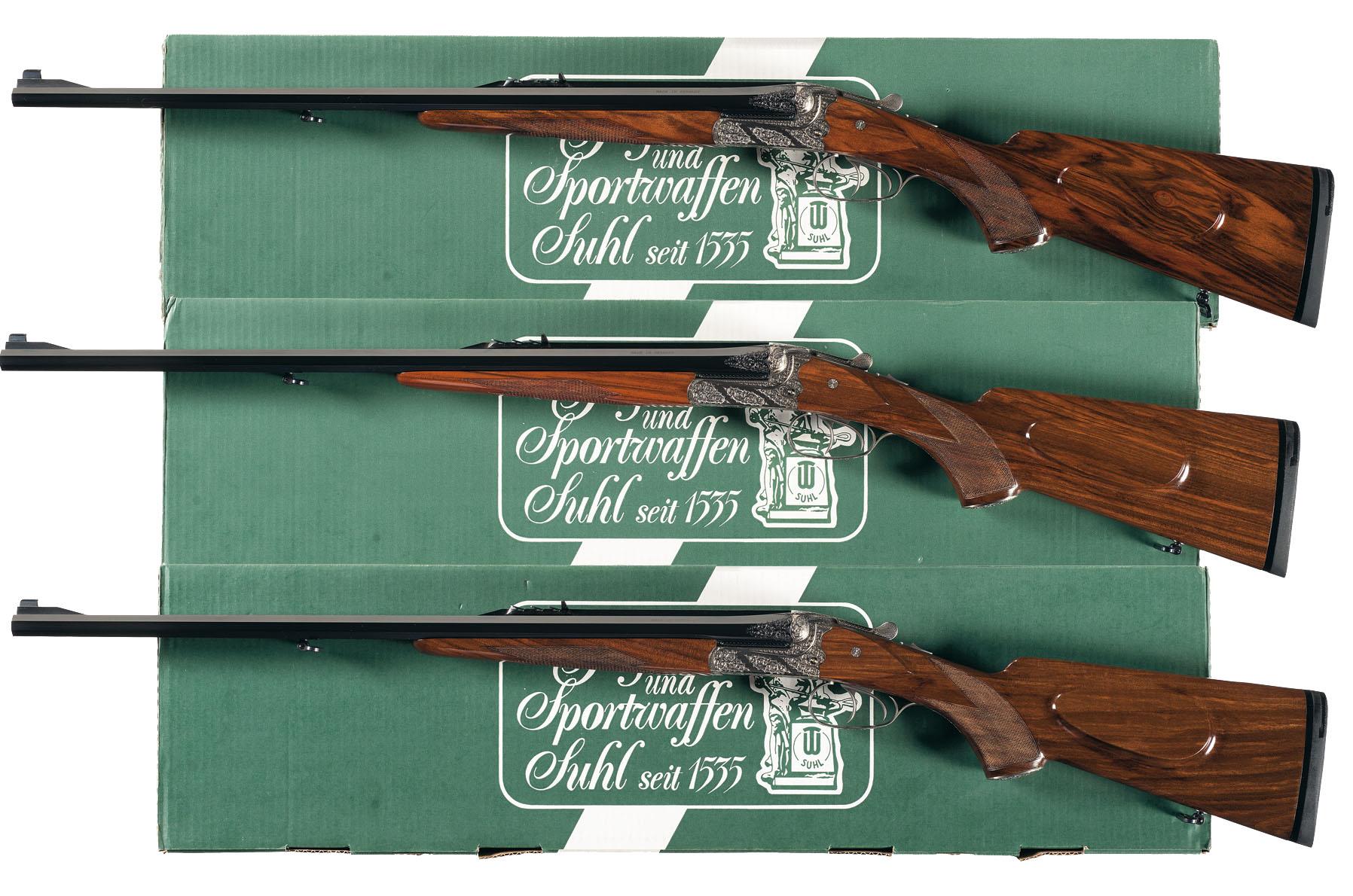 Exceptional Factory Engraved Merkel Model 140 'Three Gun Set' Sa | Rock ...