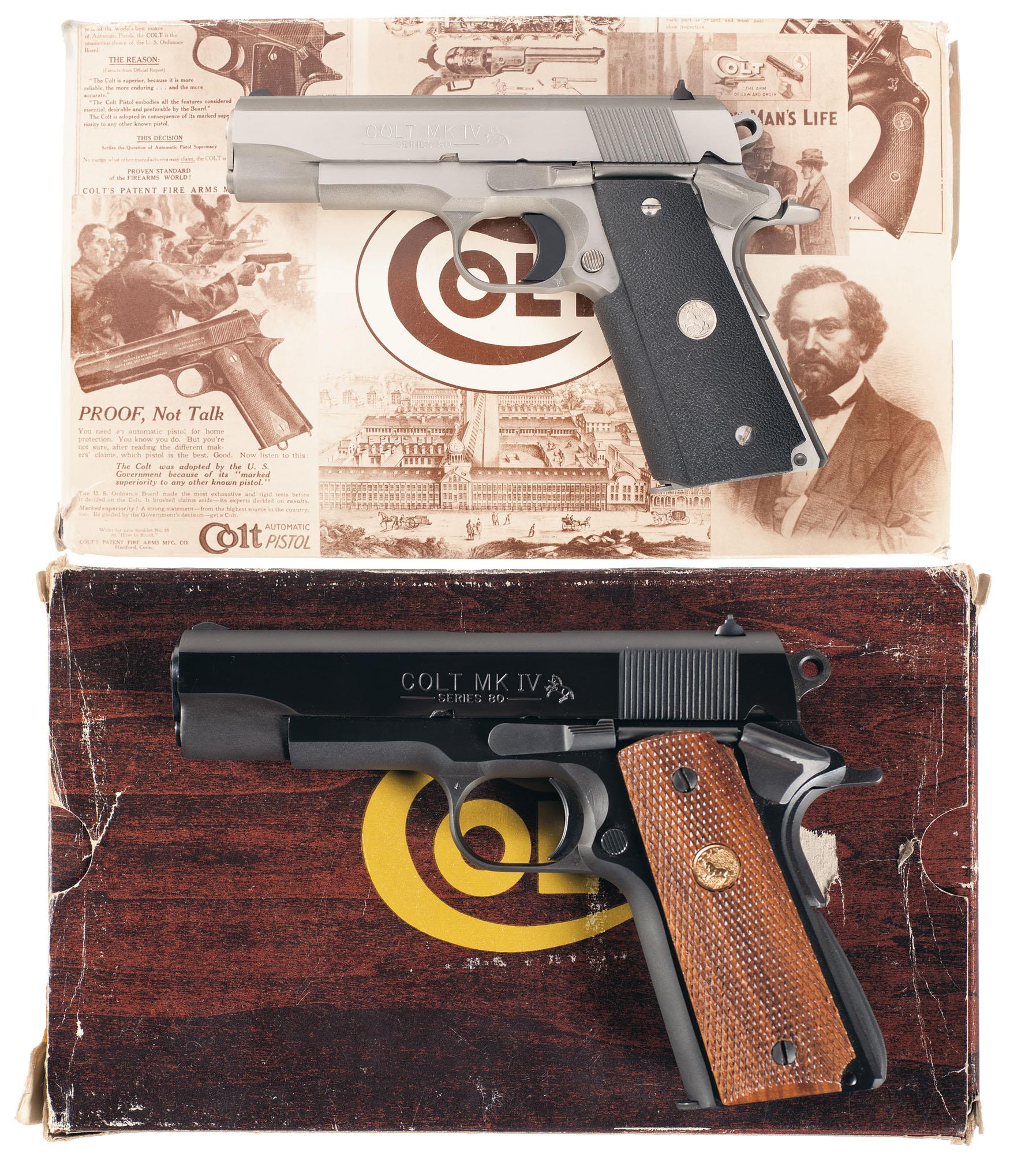 Two Boxed Colt Combat Commander Semi-Automatic Pistols | Rock Island ...