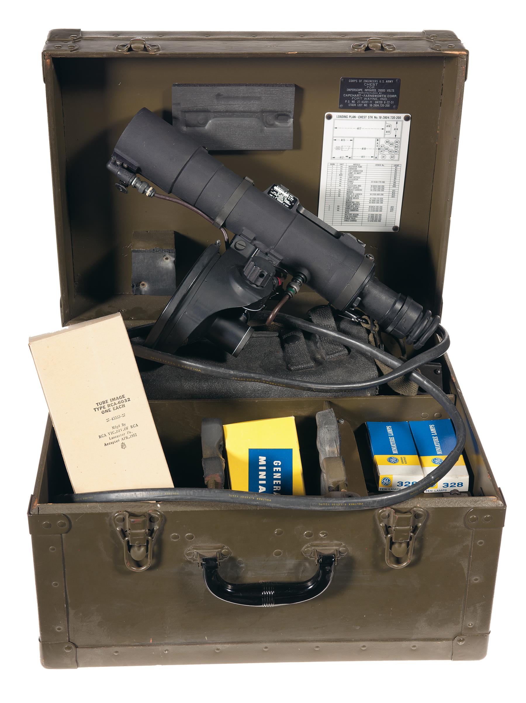 Scarce U.S. Capehart-Farnsworth M3 Infrared Sniper Scope, in Cas | Rock ...