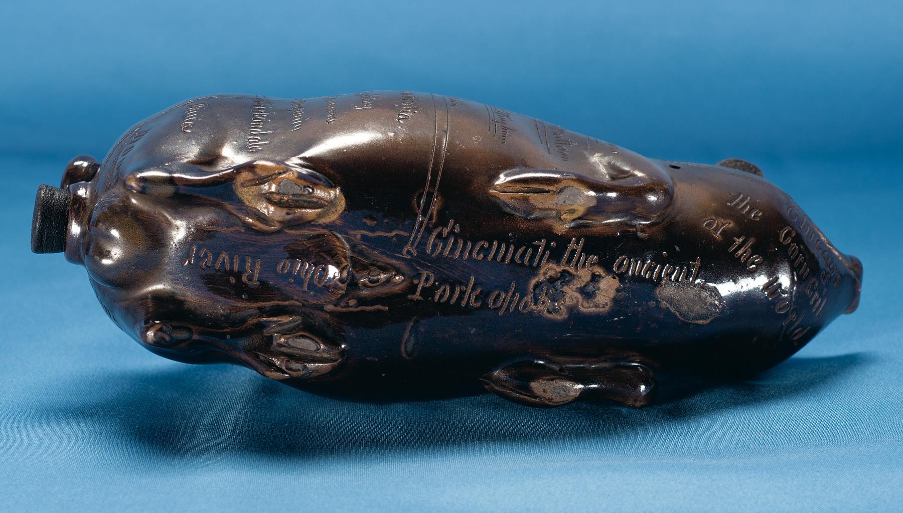 Rare Railroad & River Guide Pig Flask by Anna Pottery Pre-1875 | Rock ...