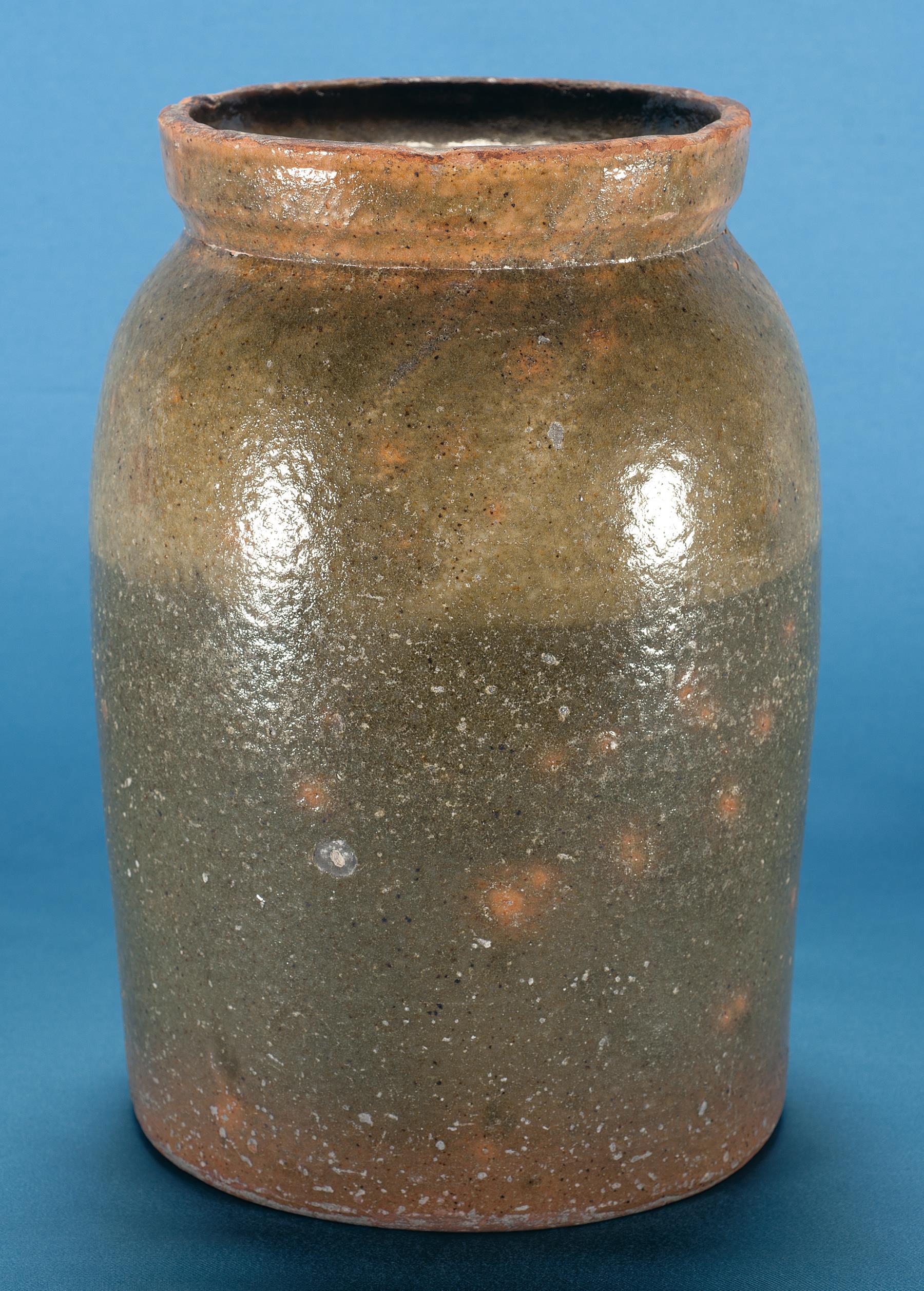 Galena Pottery One Gallon Two Toned Preserve Jar | Rock Island Auction