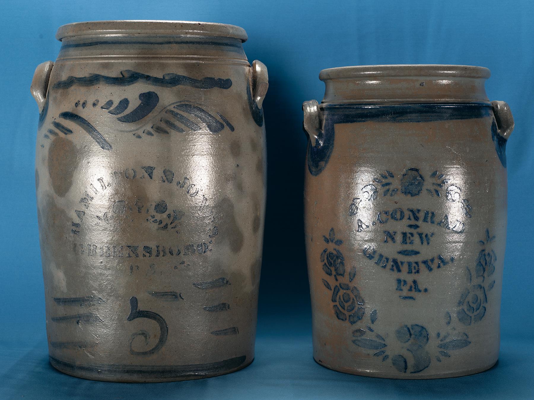 Decorated Eastern Salt Glaze Stoneware Crocks | Rock Island Auction