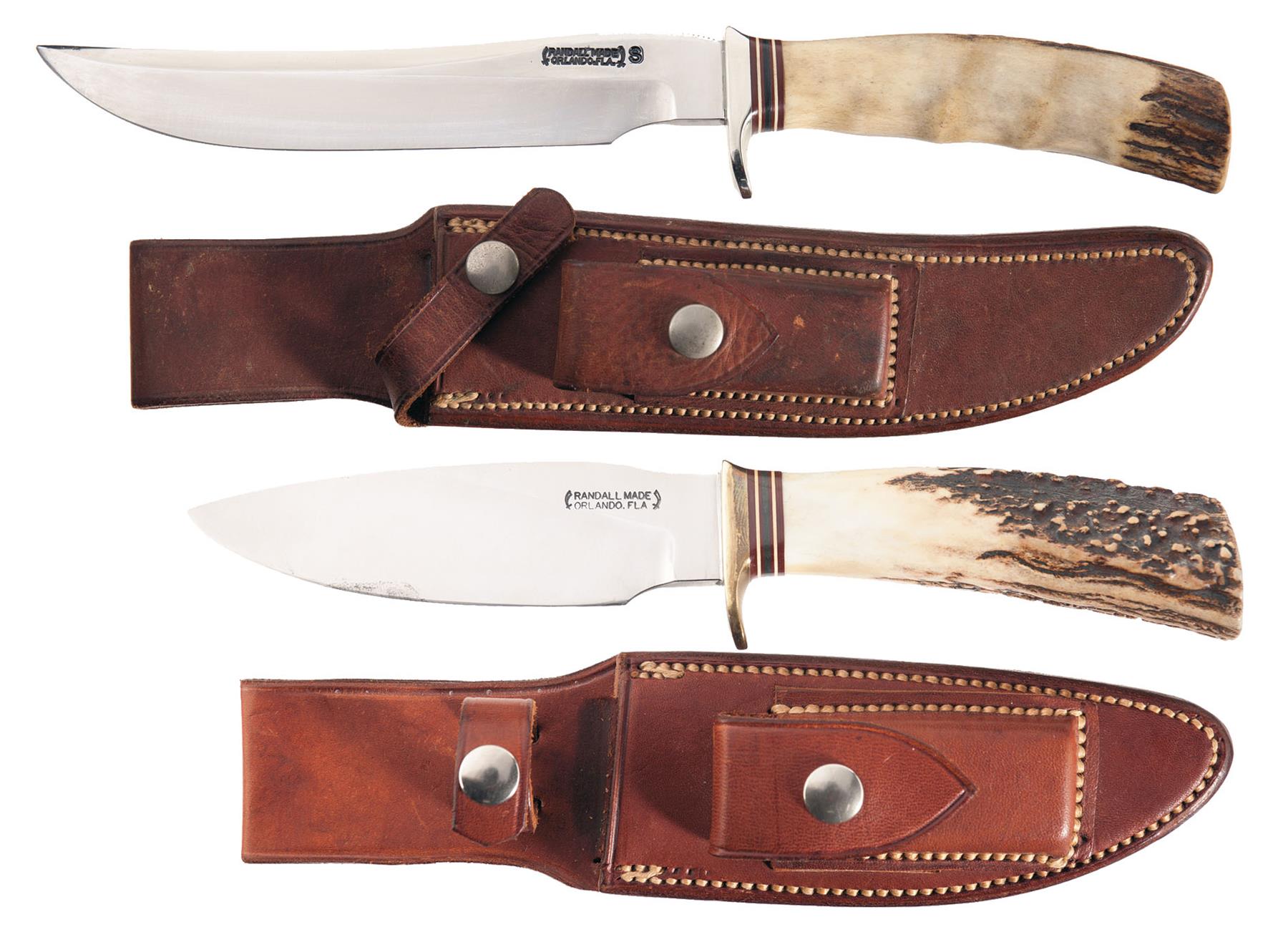 Two Special Order Randall Vintage Knives With Sheaths Rock Island Auction
