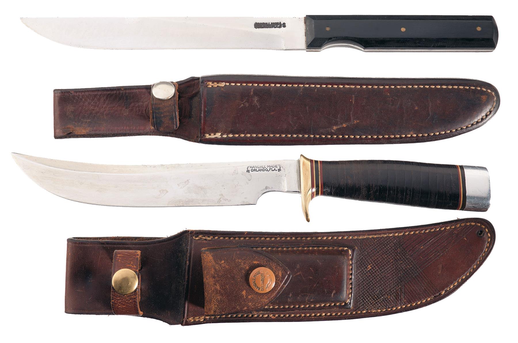 Two Randall Vintage Knives With Sheaths Rock Island Auction