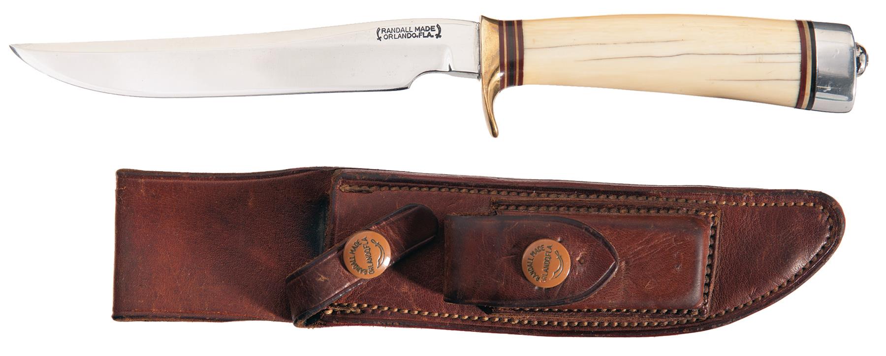 Custom Randall Model 3-6 Vintage Hunter Knife with Sheath | Rock Island ...