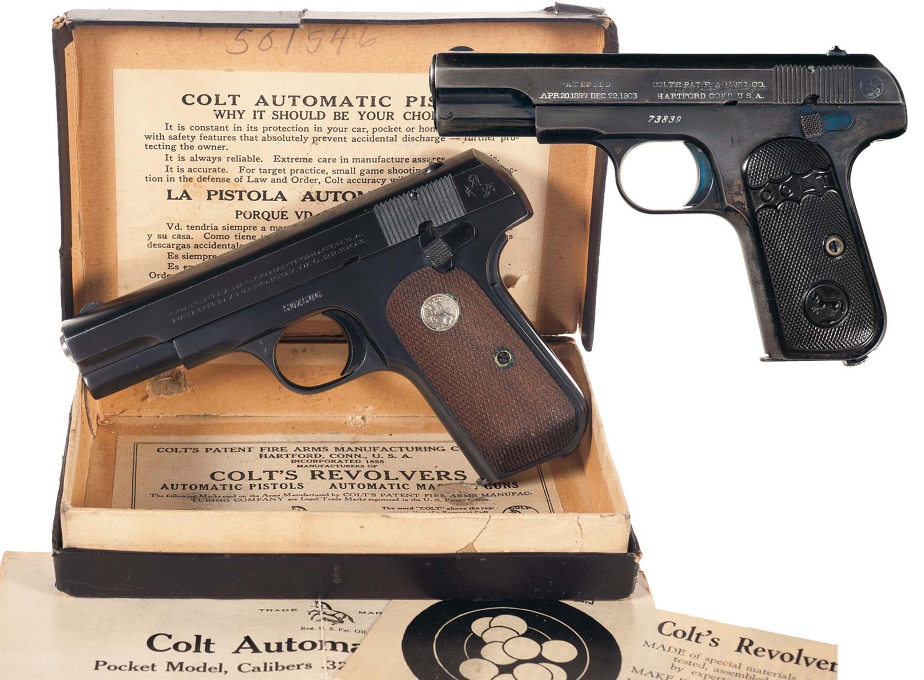 Two Colt 1903 Semi Automatic Pistols | Rock Island Auction