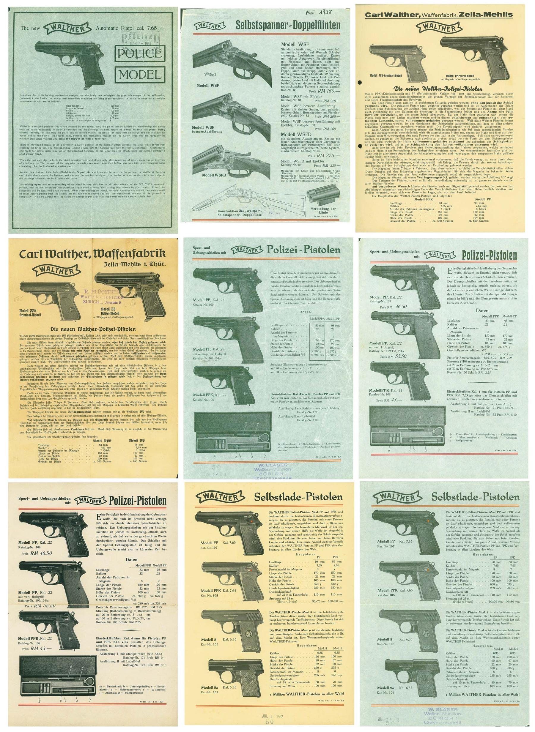 Grouping of Original Walther Ads | Rock Island Auction