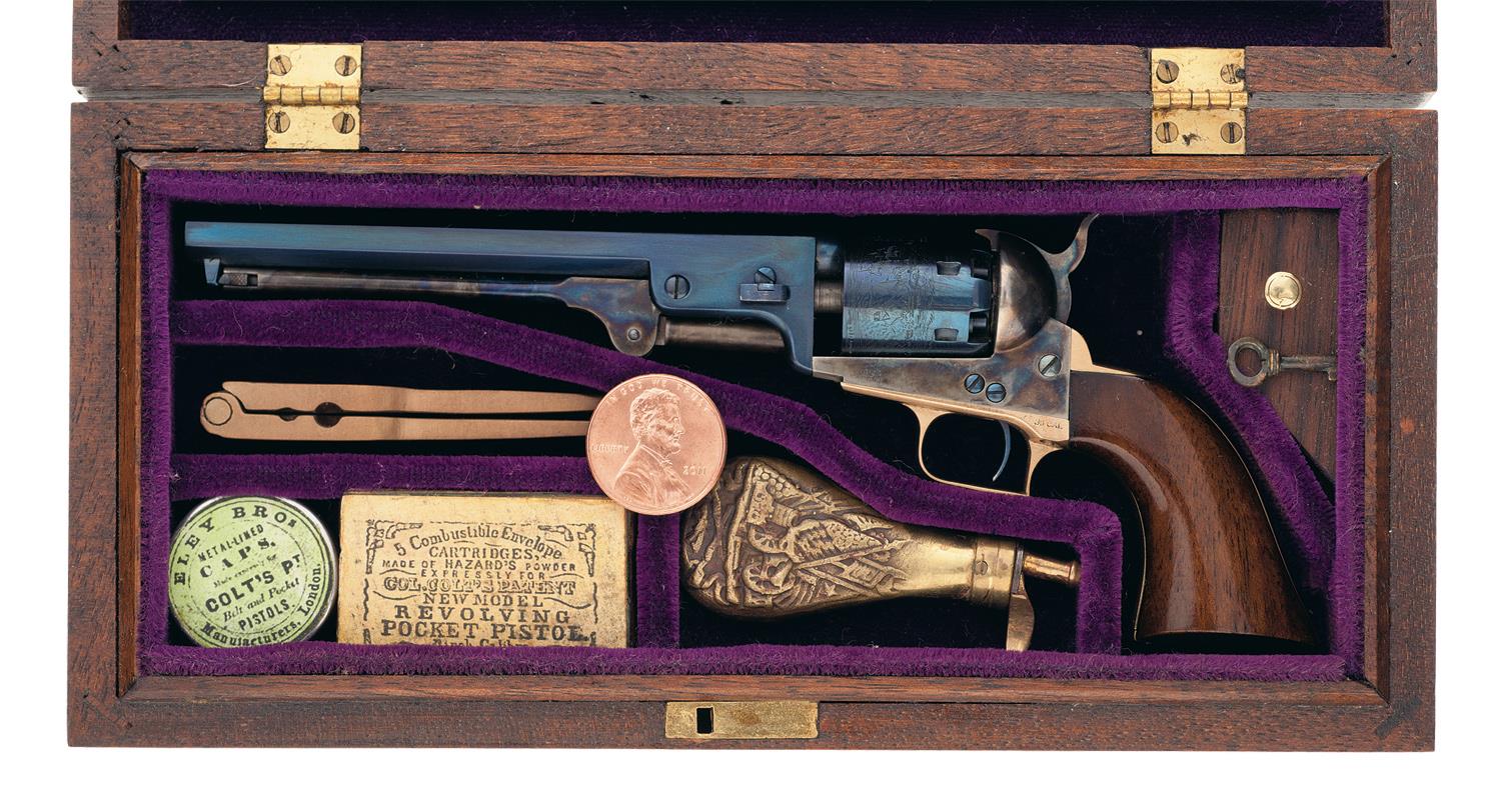 Cased Miniature Colt 1851 Navy Revolver with Accessories | Rock Island ...